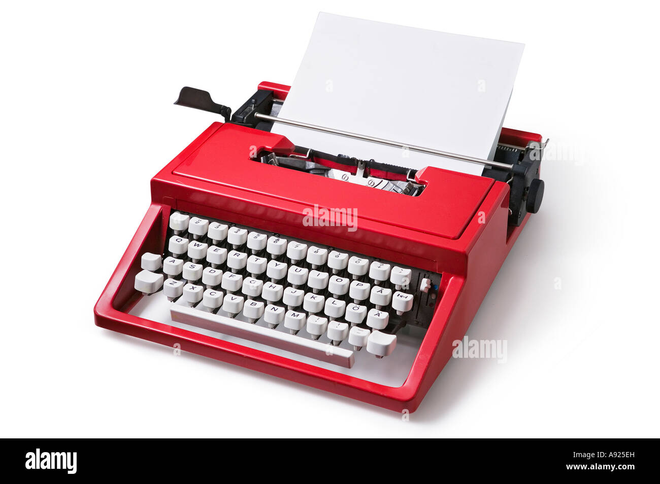 red typewriter - studio shot Stock Photo - Alamy
