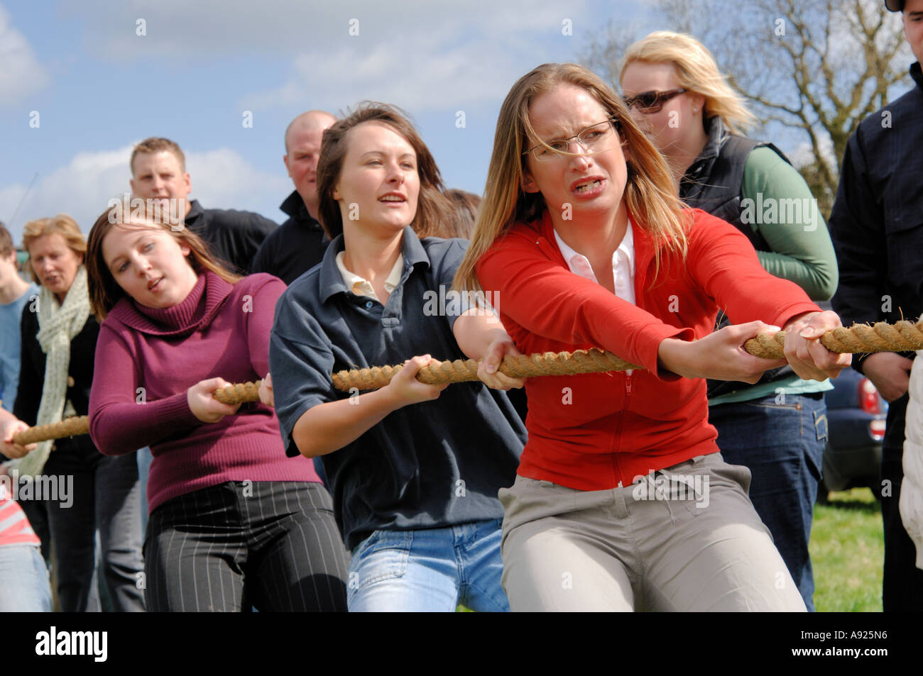 A female Tug 'O' War team at an annual country event between the ...