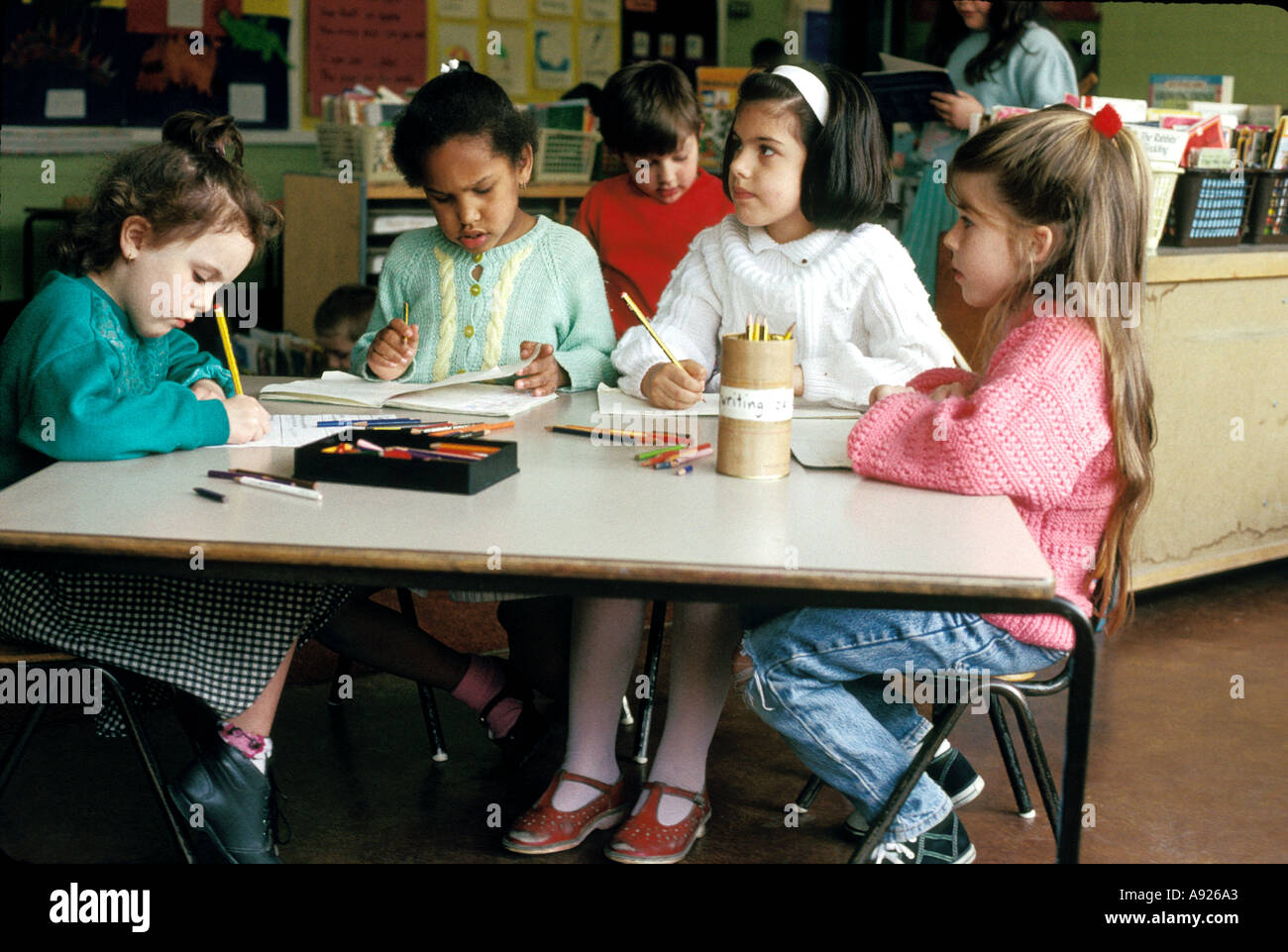 Girls working on a project hi-res stock photography and images - Alamy