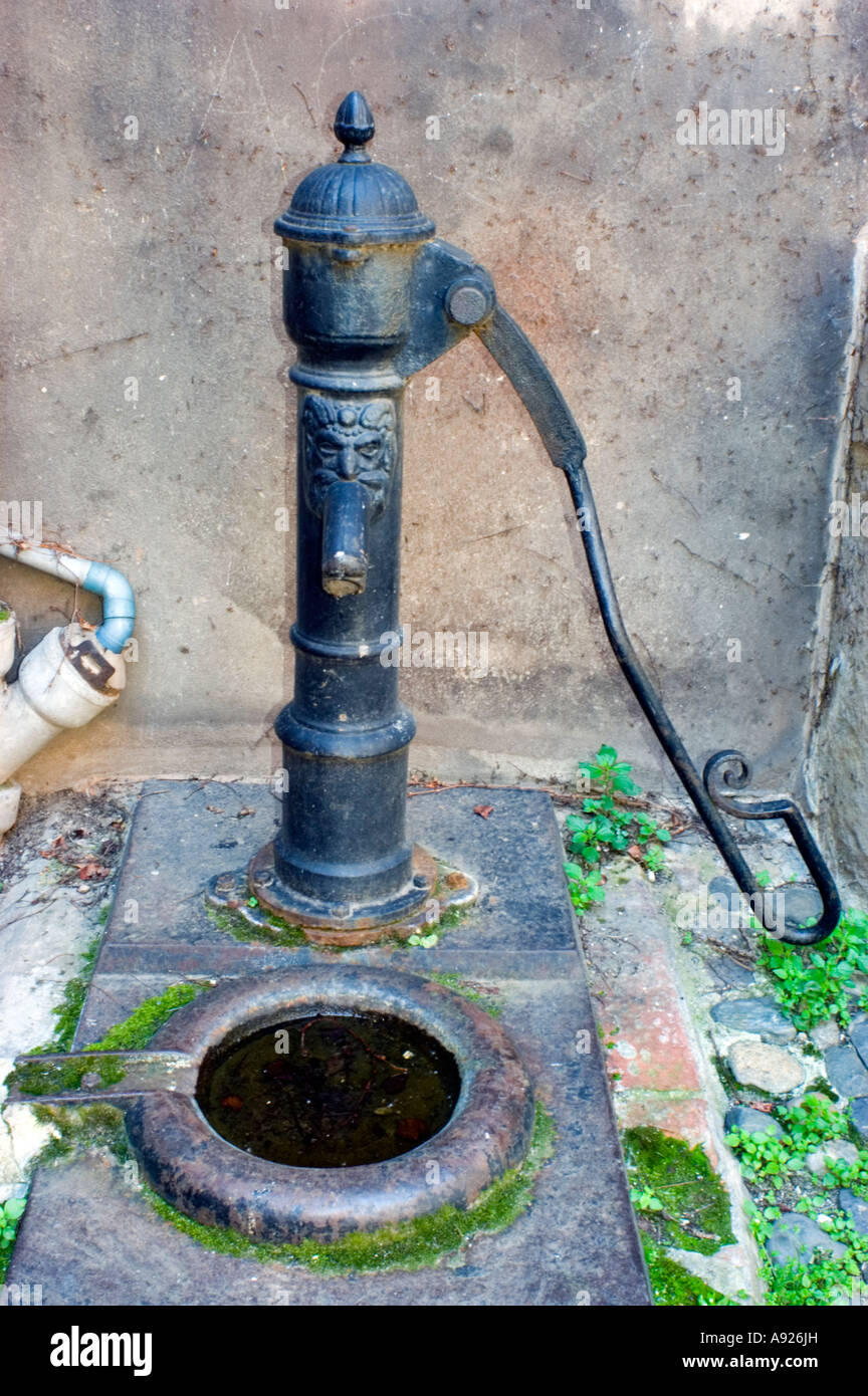 Toulouse France, Old Detail Hand "Water Pump Stock Photo - Alamy