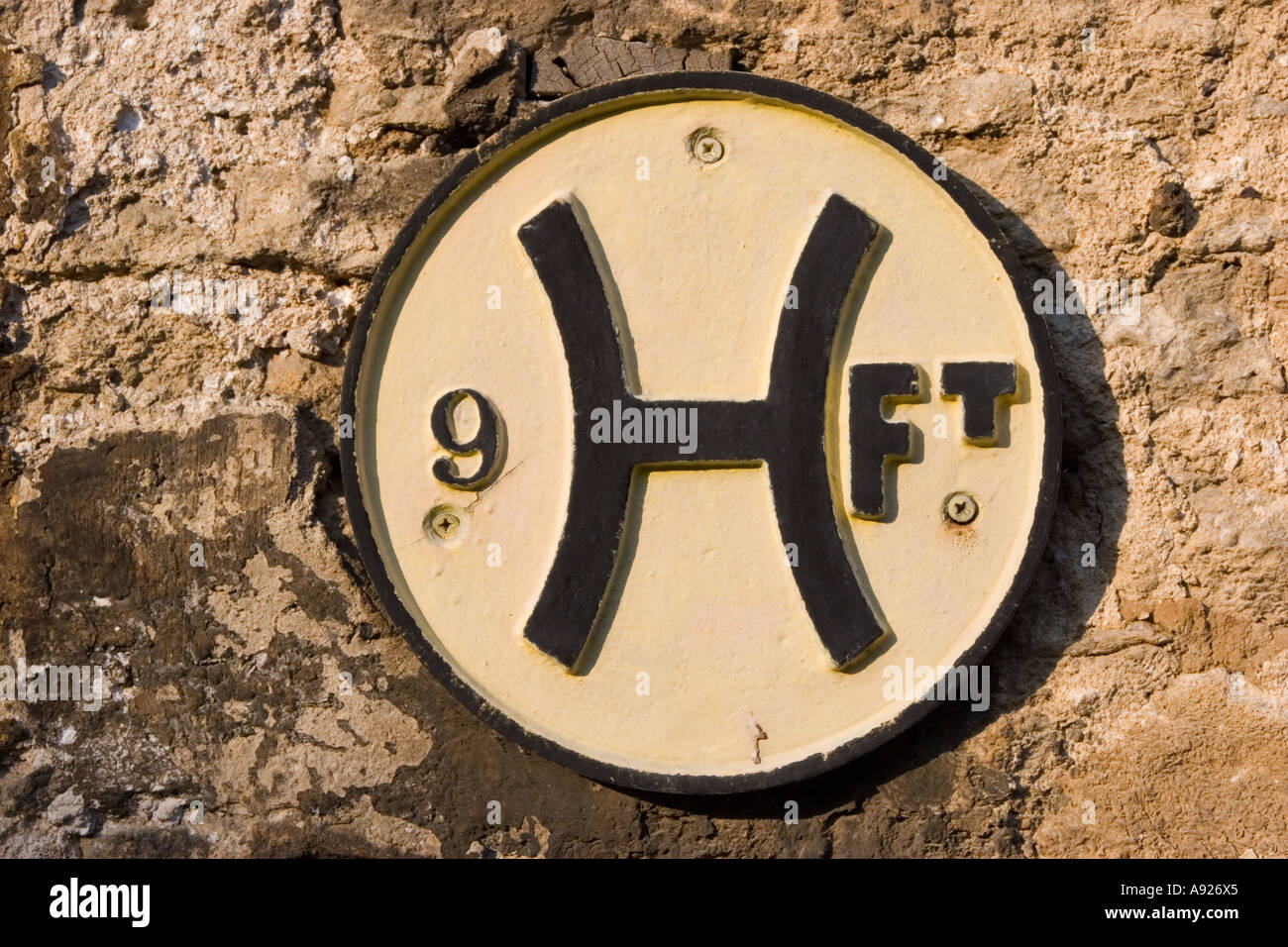 Old water hydrant sign 9 foot Stock Photo - Alamy