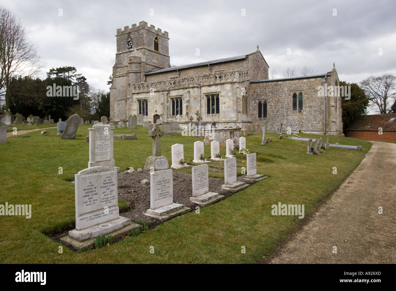 Bishopstone church and graveyard Stock Photo - Alamy