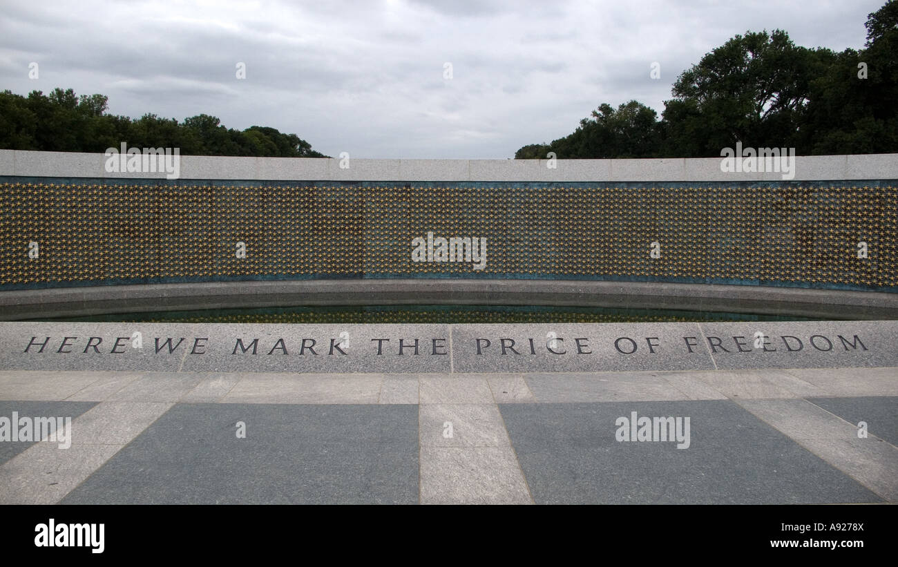 Freedom Wall, National World War II Memorial, Washington DC, USA Stock ...