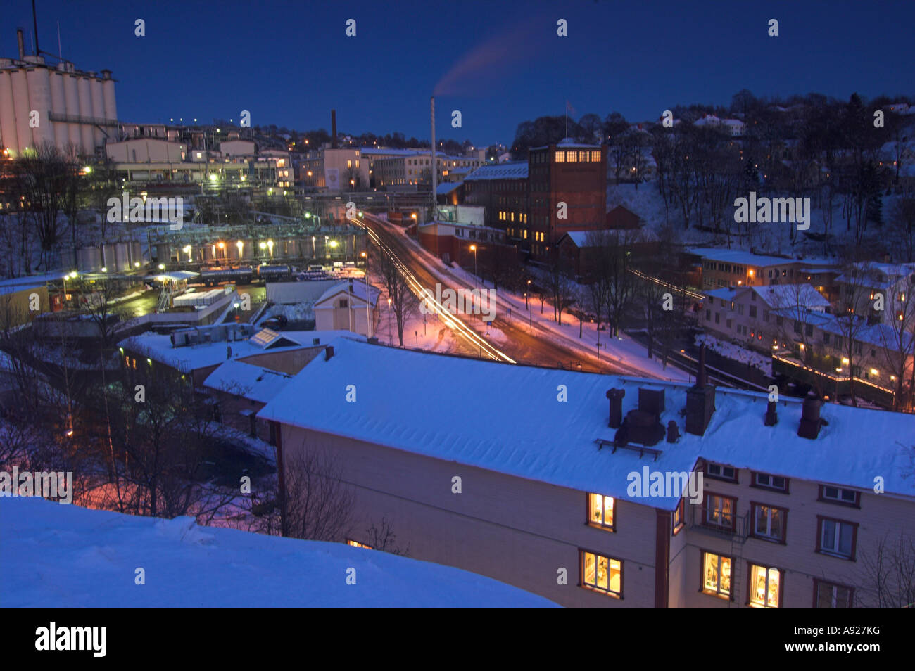 Industrial buildings at Mölndal Kvarnby, Swedem Stock Photo - Alamy
