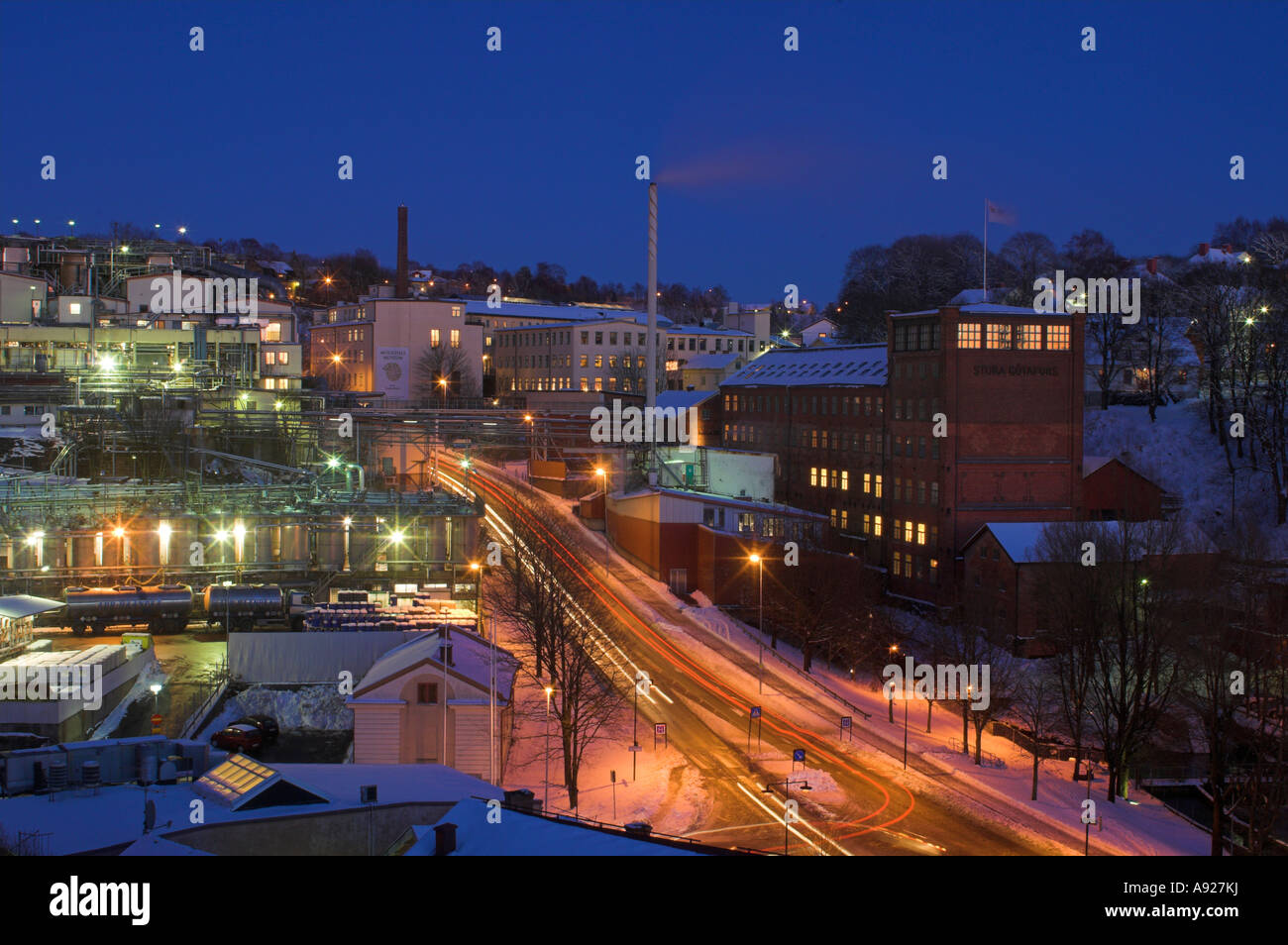 Industrial buildings at Mölndal Kvarnby, Swedem Stock Photo - Alamy