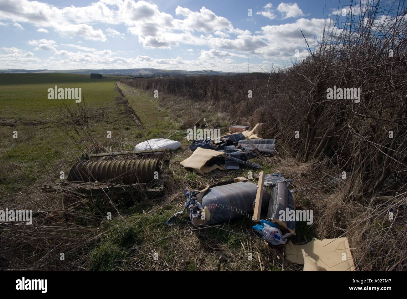 Dumped rubbish in lay by hi-res stock photography and images - Alamy