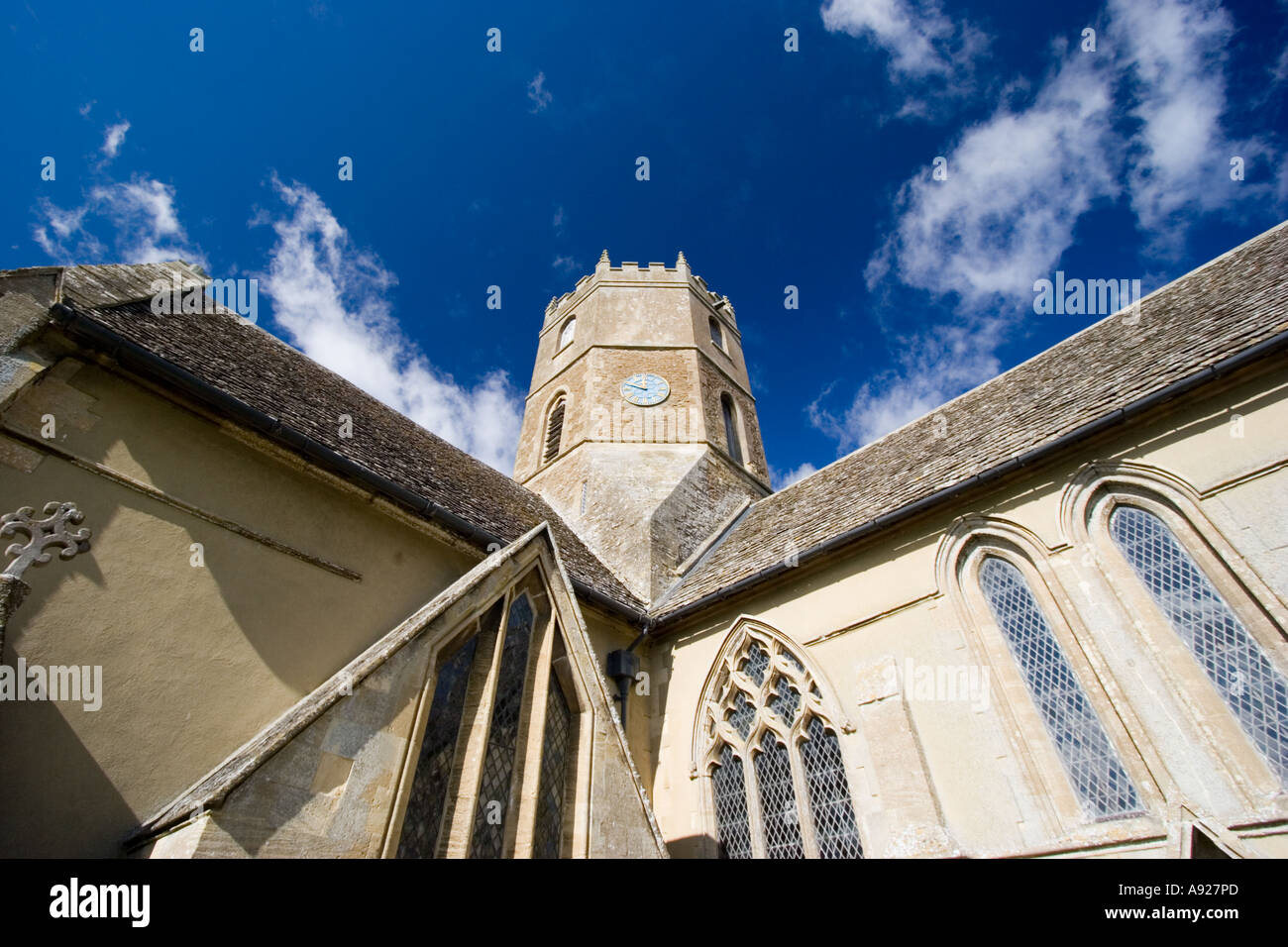 Uffington church in Oxfordshire with unusual octagonal tower Stock ...