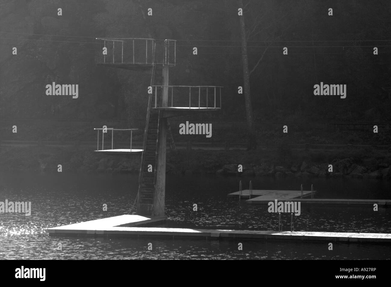 Diving board Black and White Stock Photos & Images - Alamy