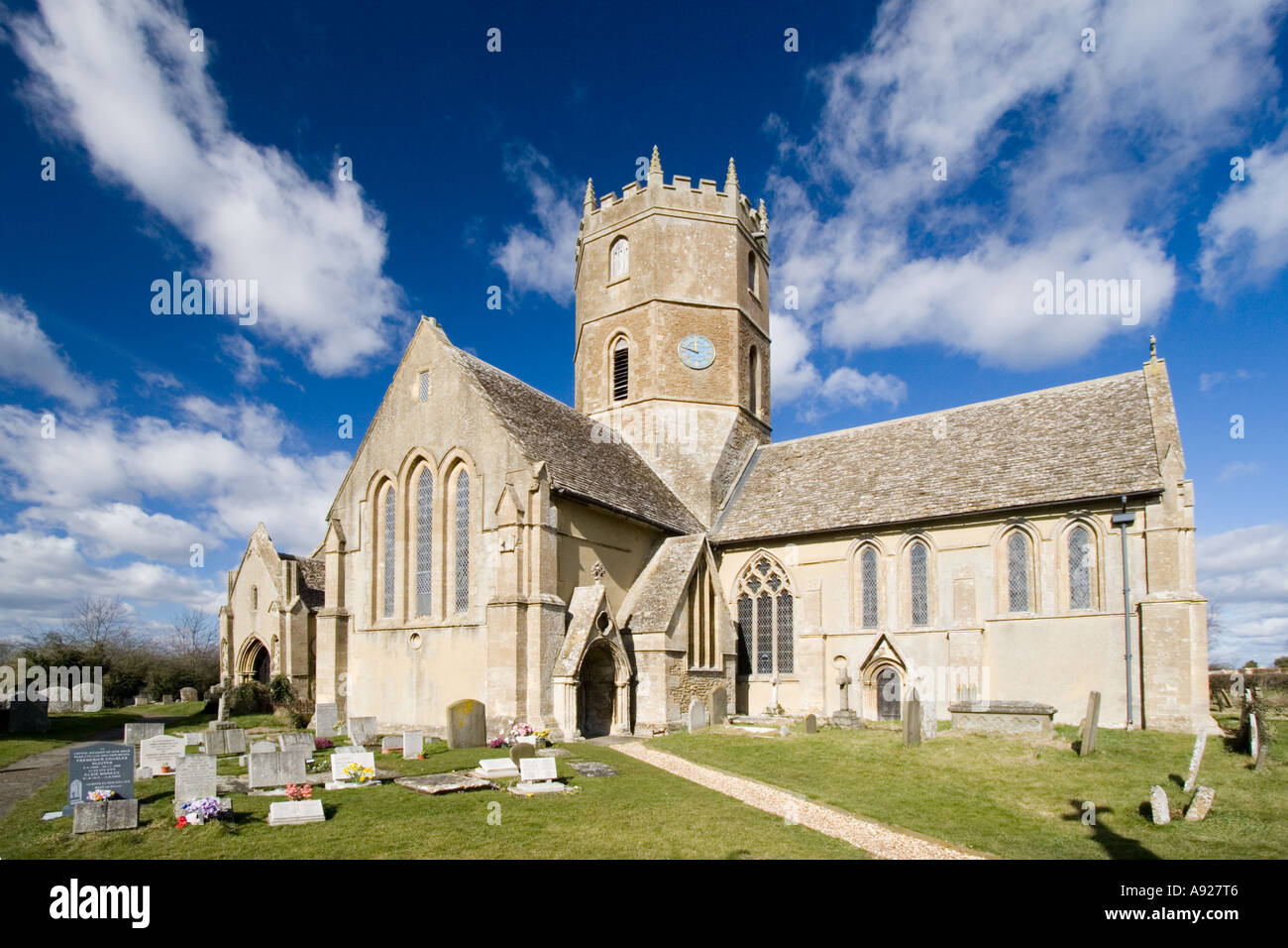 Uffington church in Oxfordshire with unusual octagonal tower Stock ...