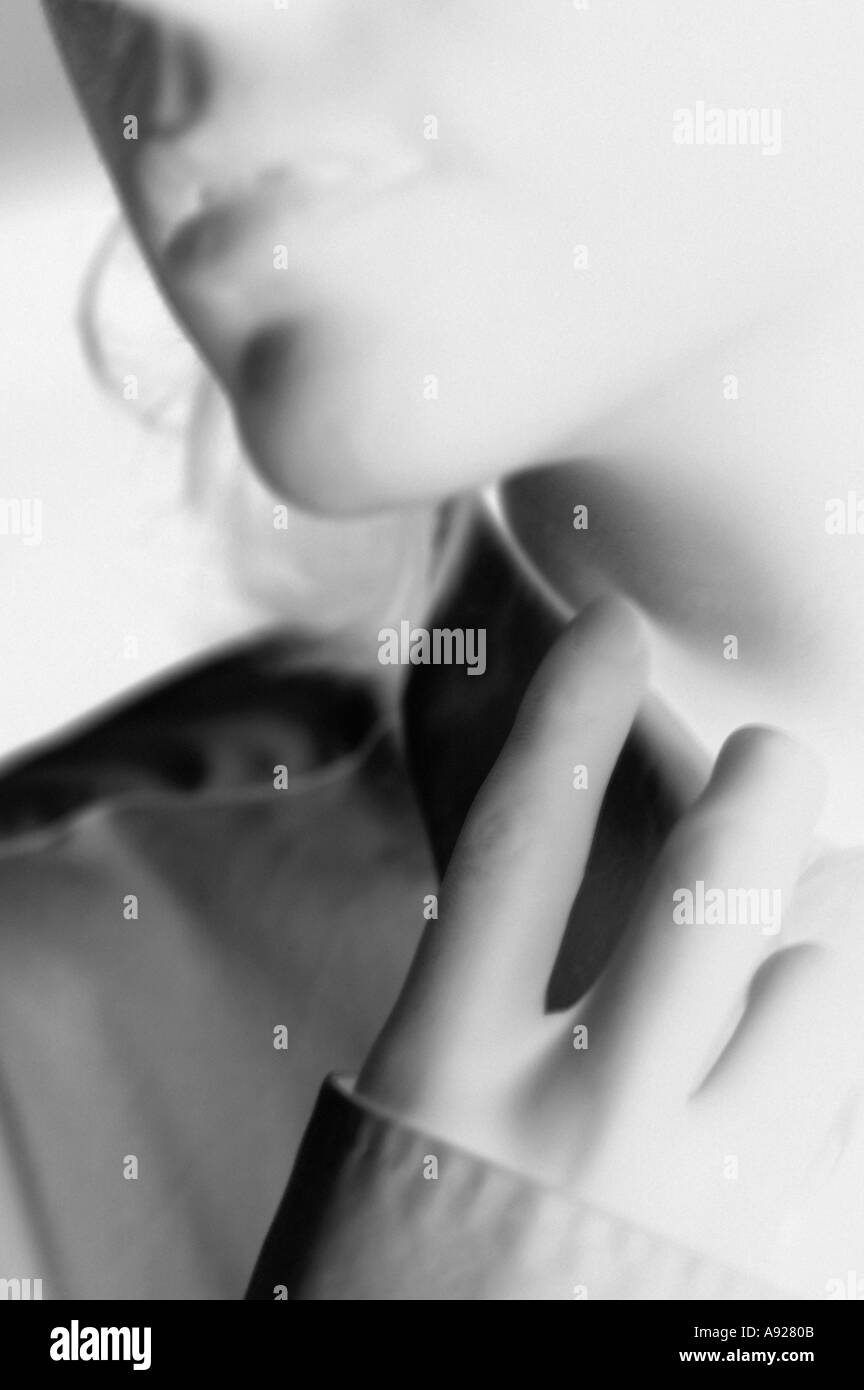 Girl touching neck hi-res stock photography and images - Alamy