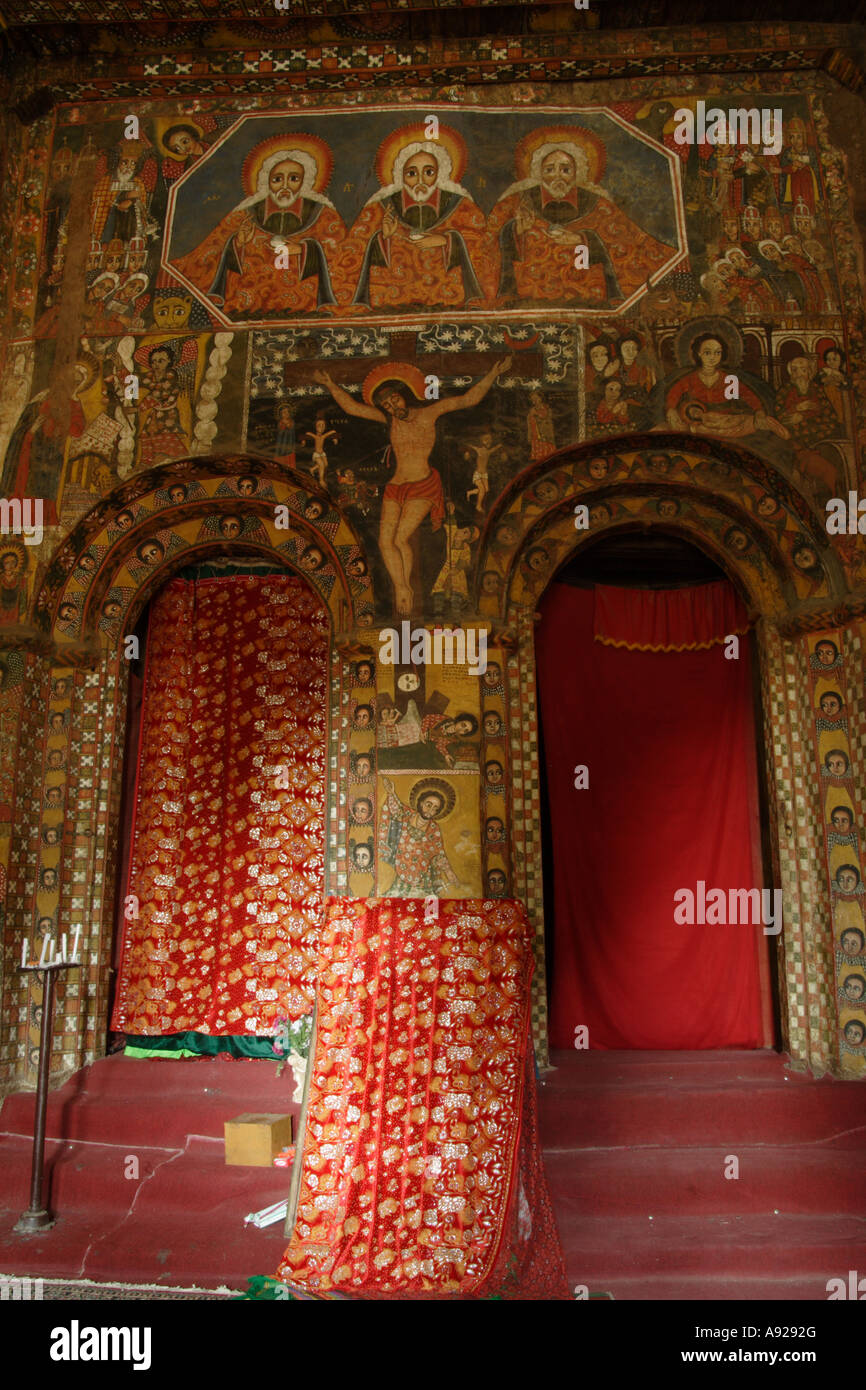 Icons of the Trinity and crucifixion in Debre Birhan Selassie Ethiopian ...