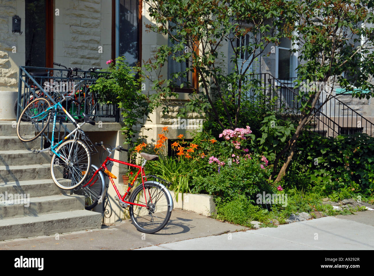 Typical Street in Montreal canada Stock Photo - Alamy