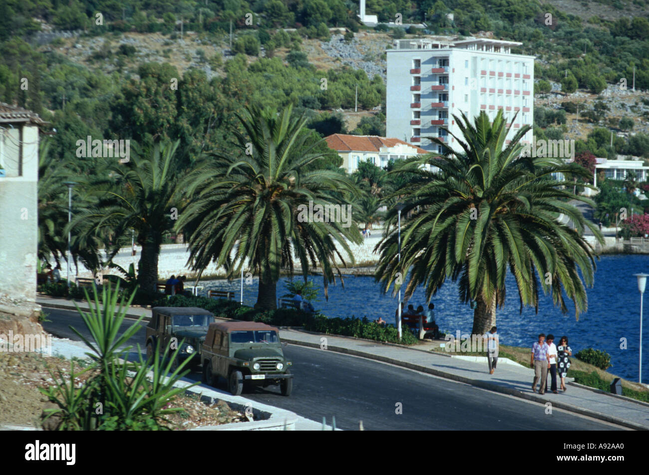 Albania skyline of Saranda Mediterranean Sea Stock Photo - Alamy