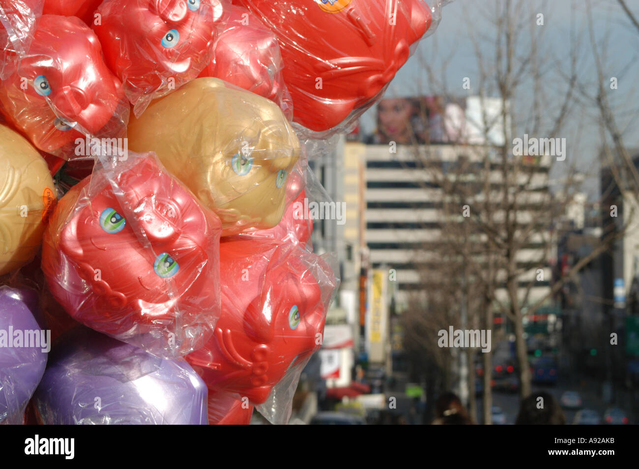 Plastic heads in Seoul Stock Photo - Alamy