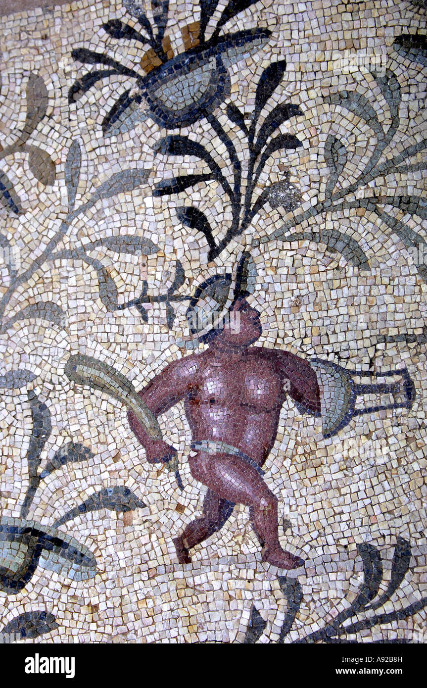 Pygmy, ancient mosaics, Roman Villa Silini, Villa Sileen, Leptis Magna ...