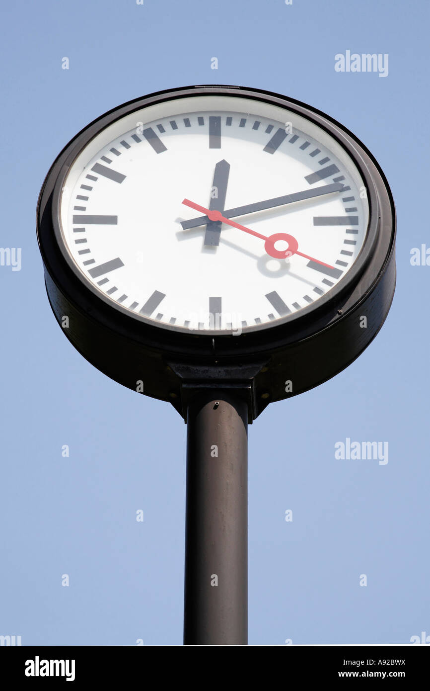 Street clock, station clock, Duesseldorf, NRW, Germany Stock Photo - Alamy
