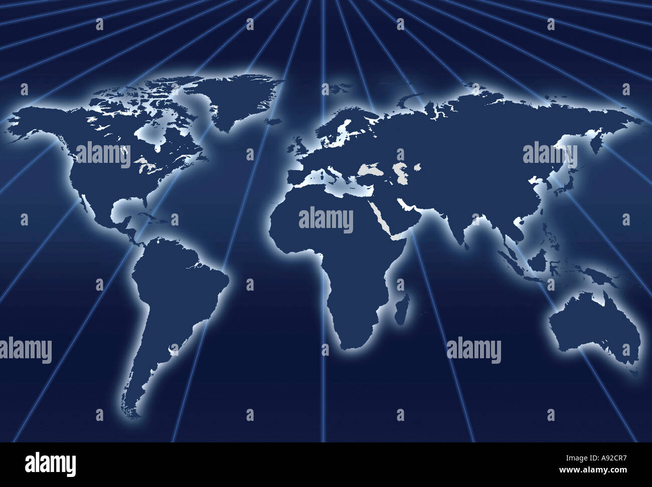 World map on a grid Stock Photo - Alamy