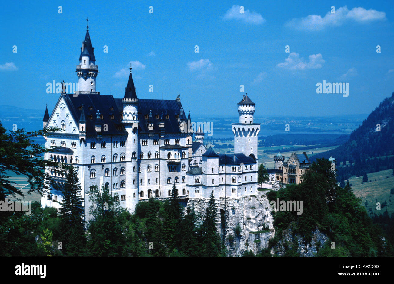 Germany Bavaria Swabia the castle of Neuschwanstein at the bavarian ...