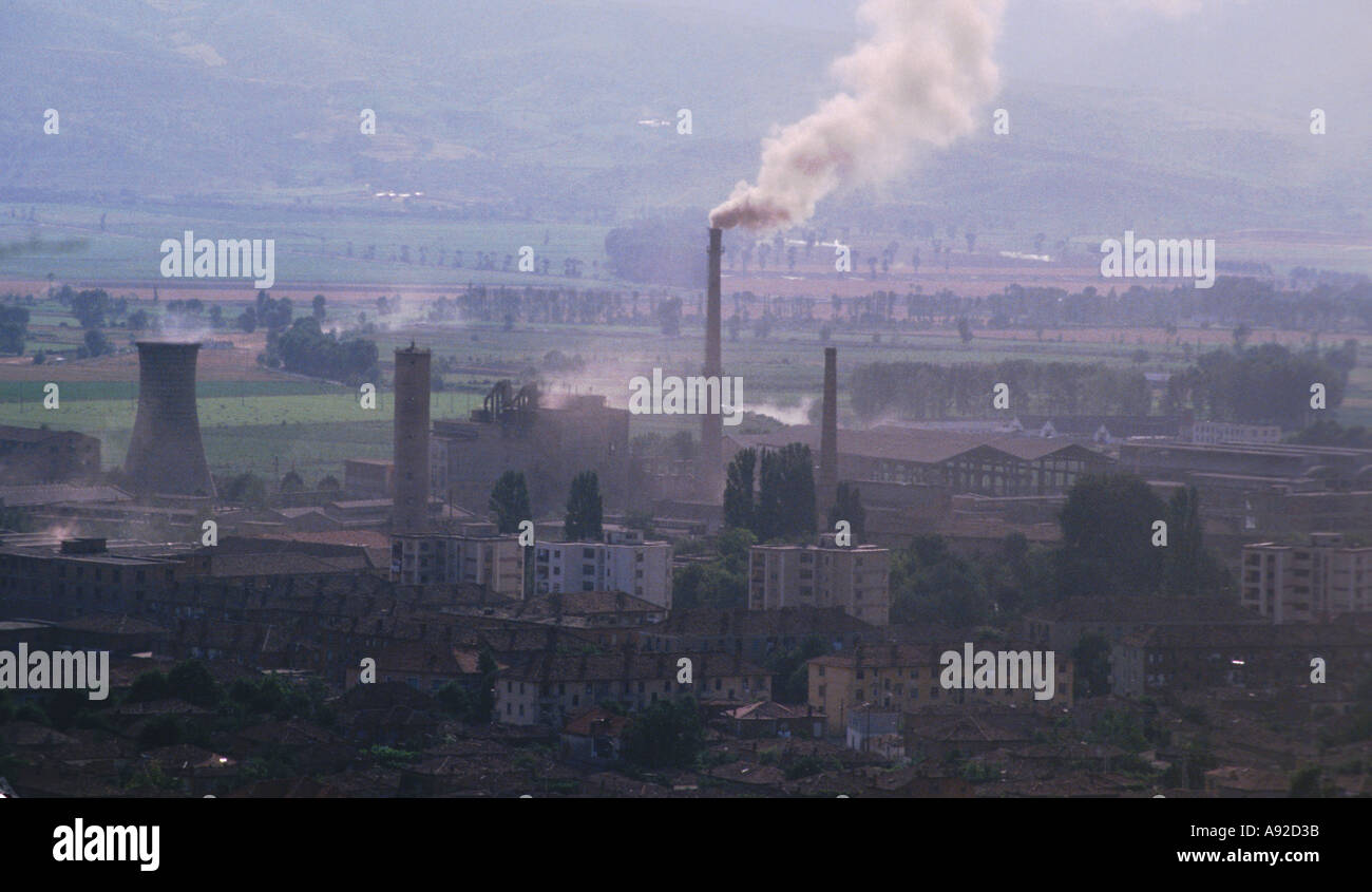 Albania pollution at the city of Korca Stock Photo - Alamy