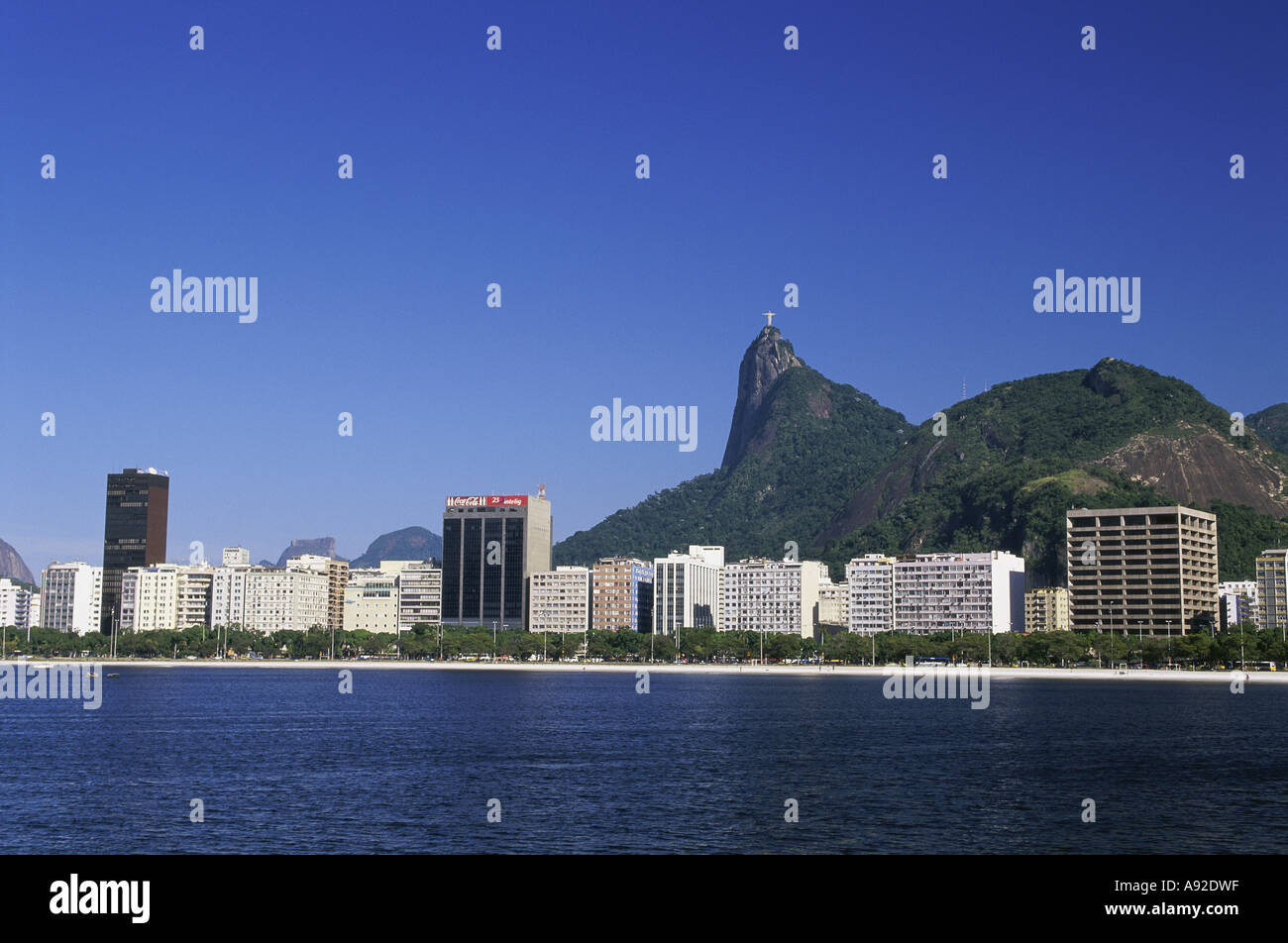 Botafogo Bay Mount Corcovado Rio de Janeiro Brazil Stock Photo - Alamy