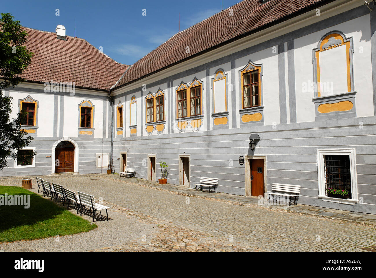 Zlata Koruna monastery at Vlatava river, Bohemia, Czech republic Stock ...