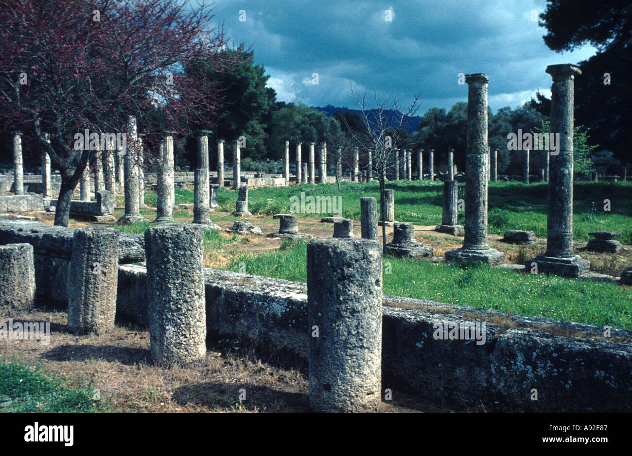 Greece ruins of Olympia ancient side Stock Photo - Alamy
