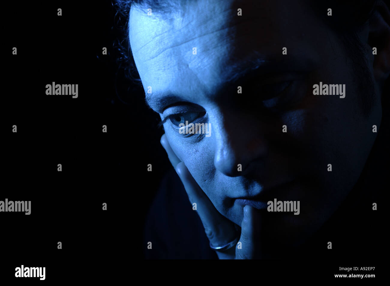 Sad pensive portrait thoughful hi-res stock photography and images - Alamy