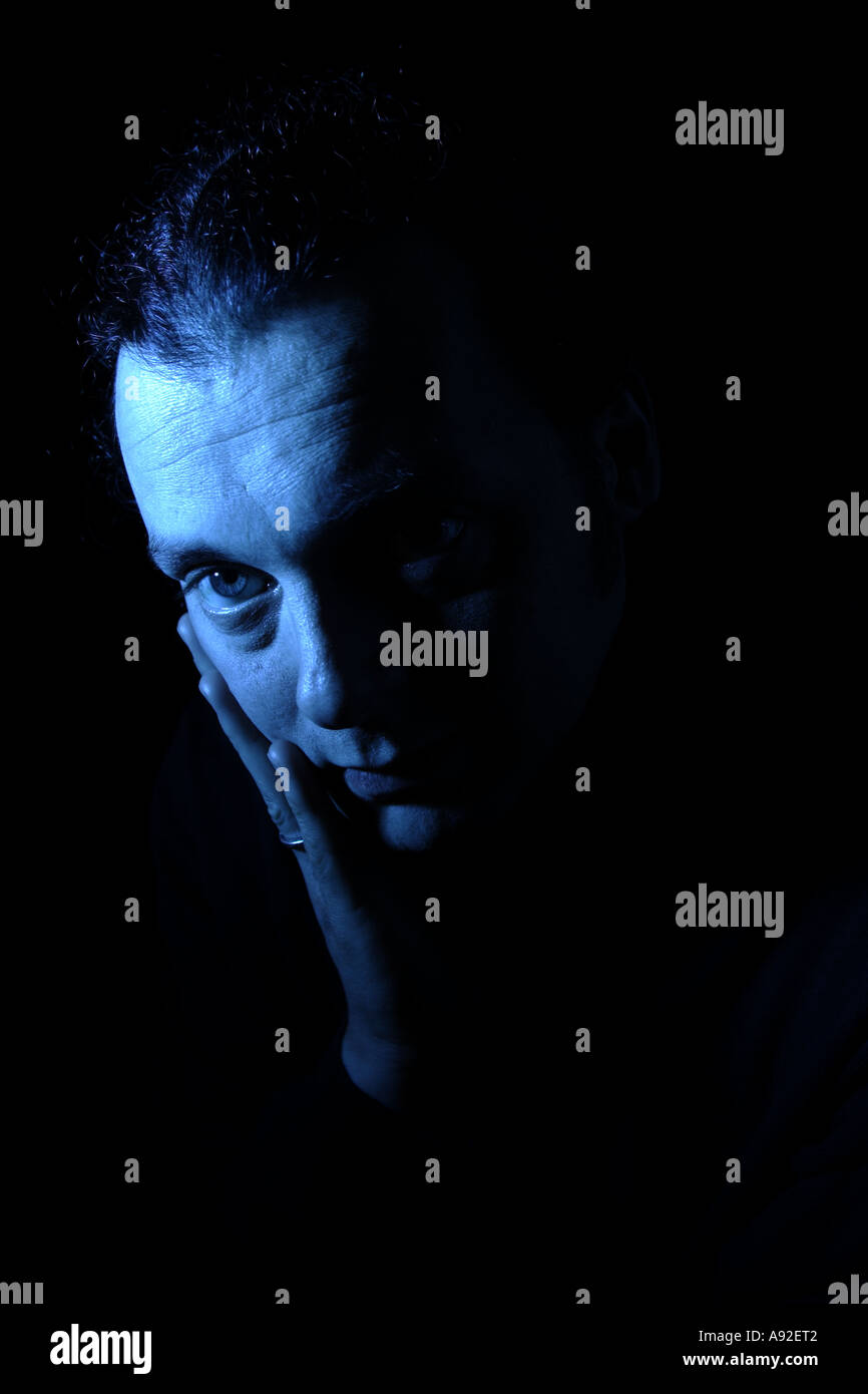 Blue duotone portrait man hi-res stock photography and images - Alamy