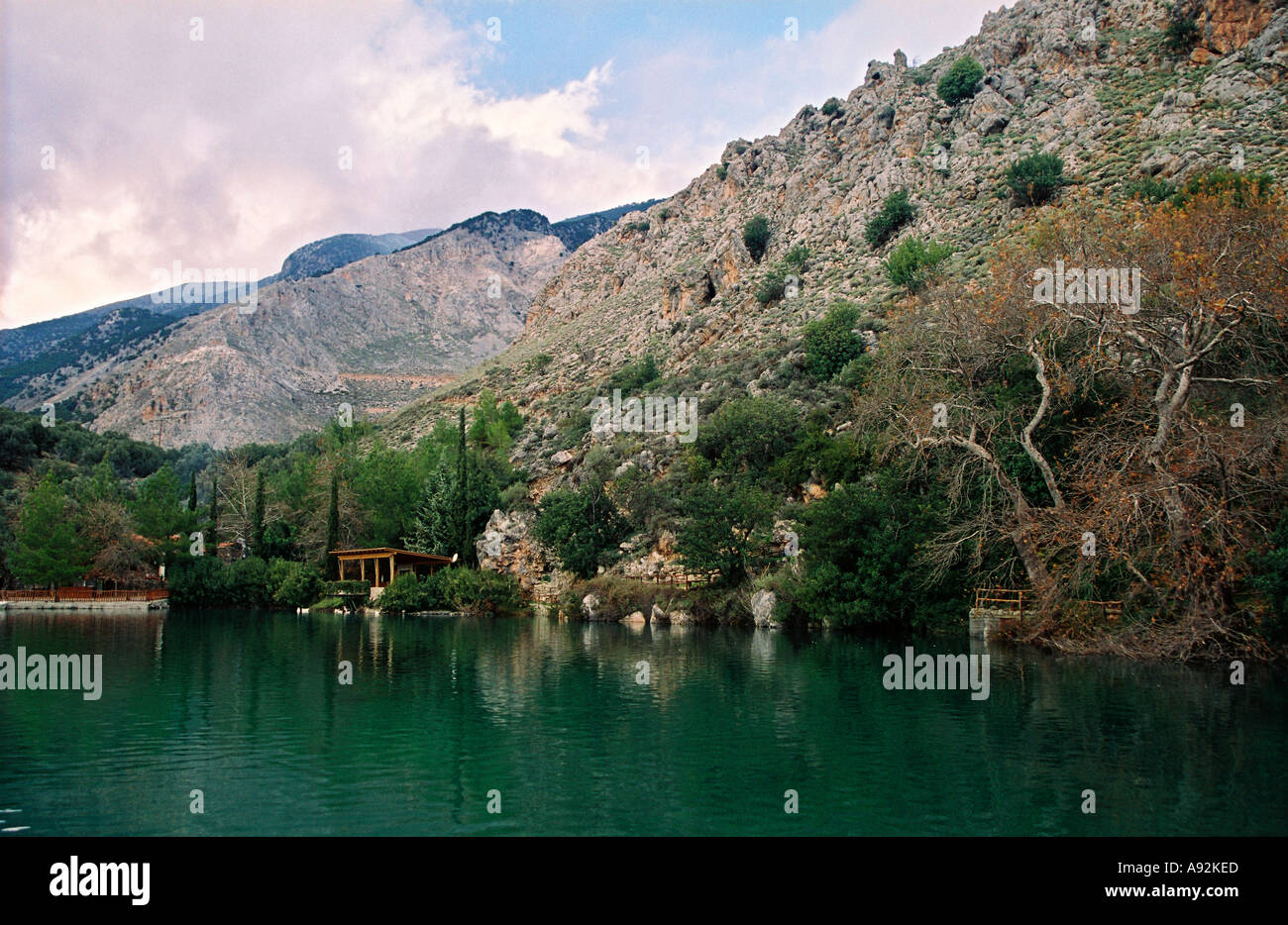 The lake of Zaros in Crete Stock Photo - Alamy