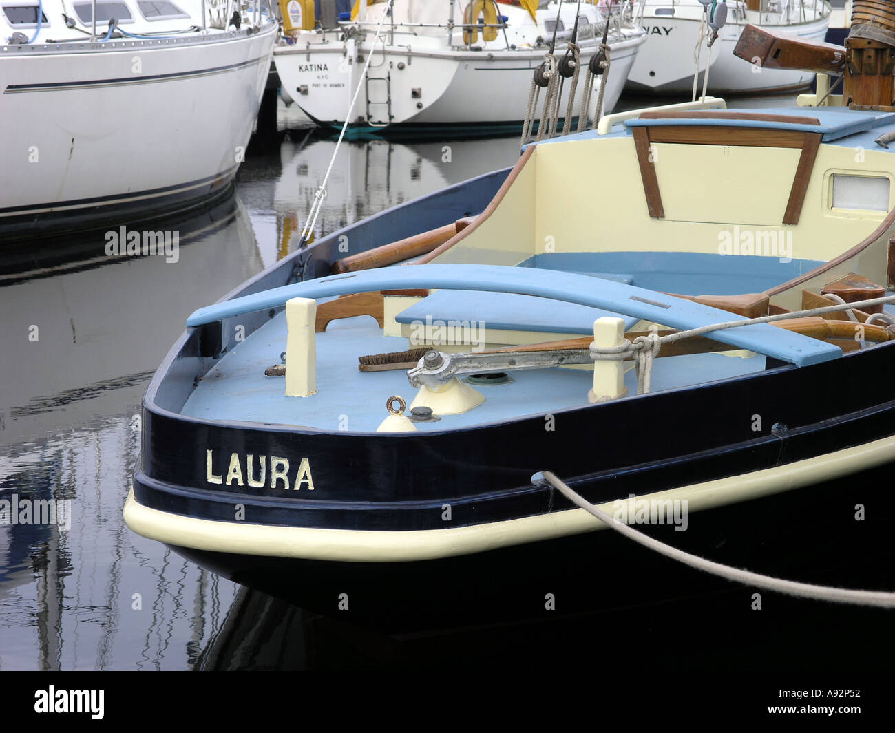 Counter stern of the Morecambe Bay Prawner Laura in Glasson Dock ...