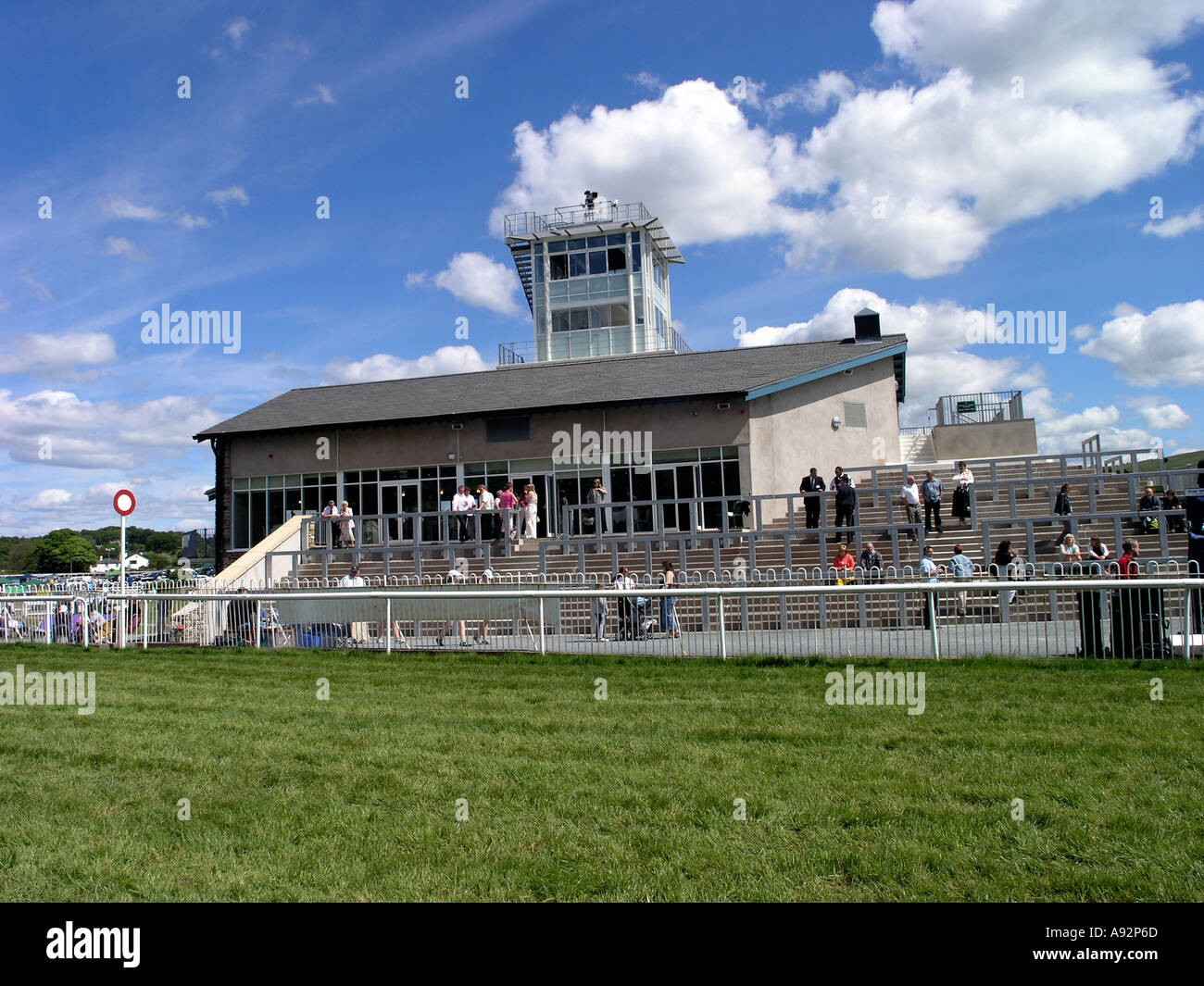 Grandstand at Cartmel Races Stock Photo - Alamy