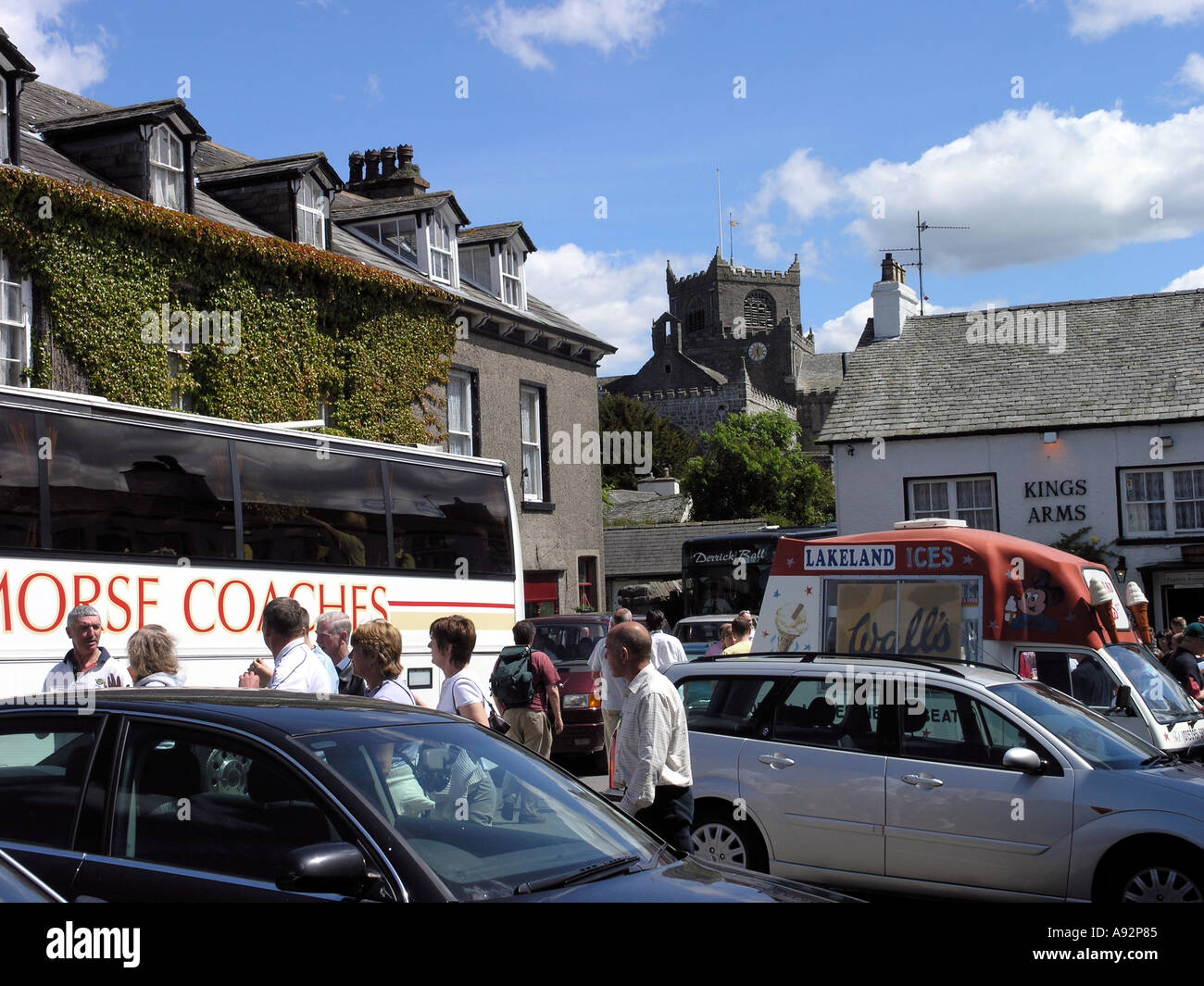 Race Day at Cartmel village Stock Photo - Alamy