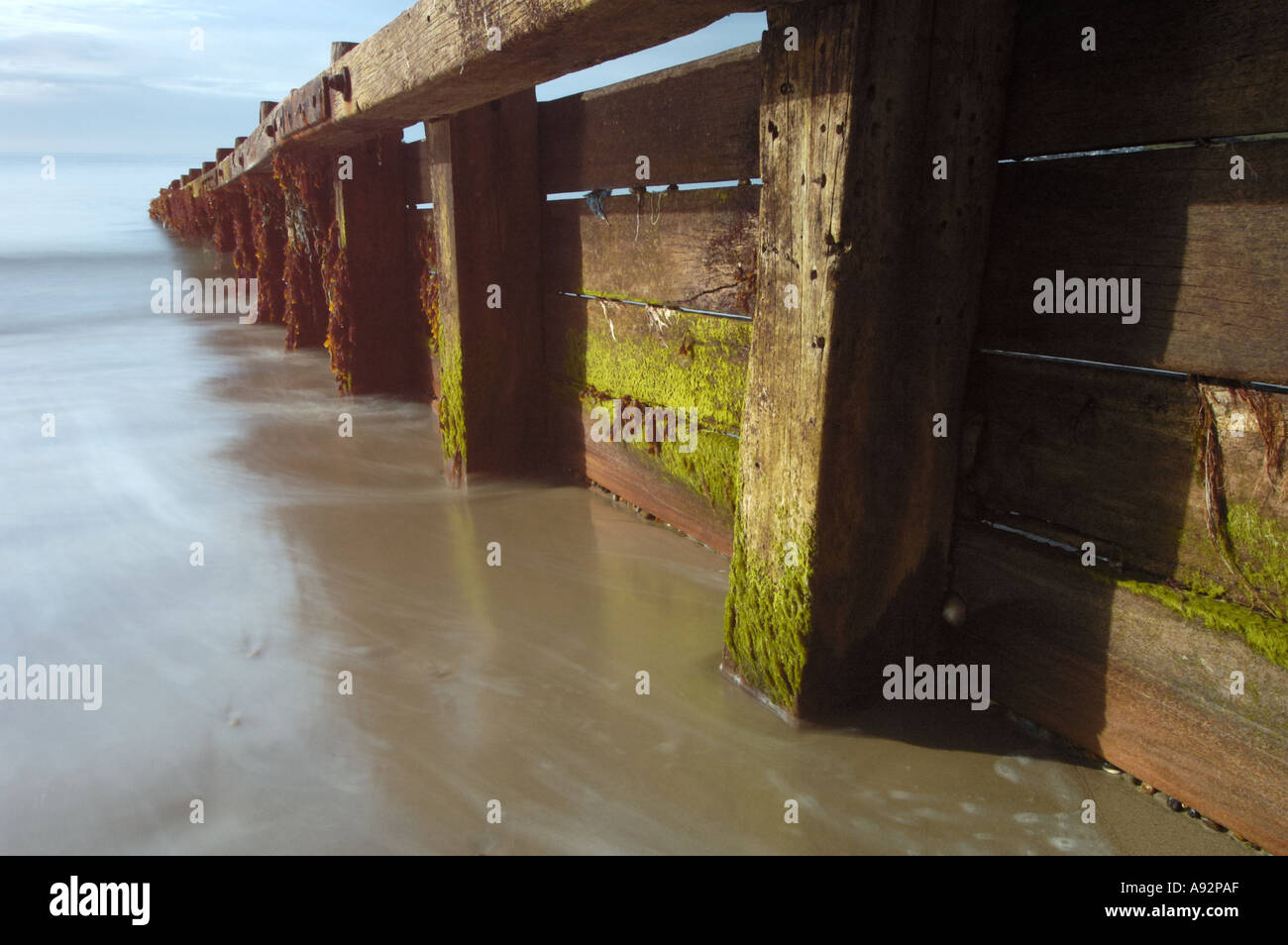 Groynes at Swanage Stock Photo - Alamy