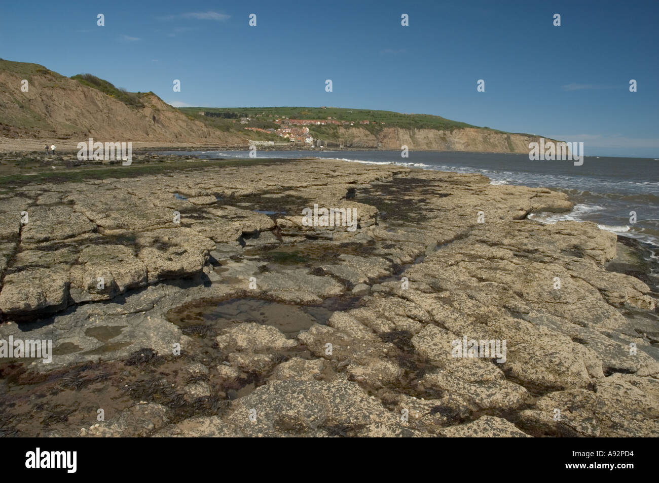 The view from Boggle Hole towards Robin Hoods Bay North Yorkshire ...