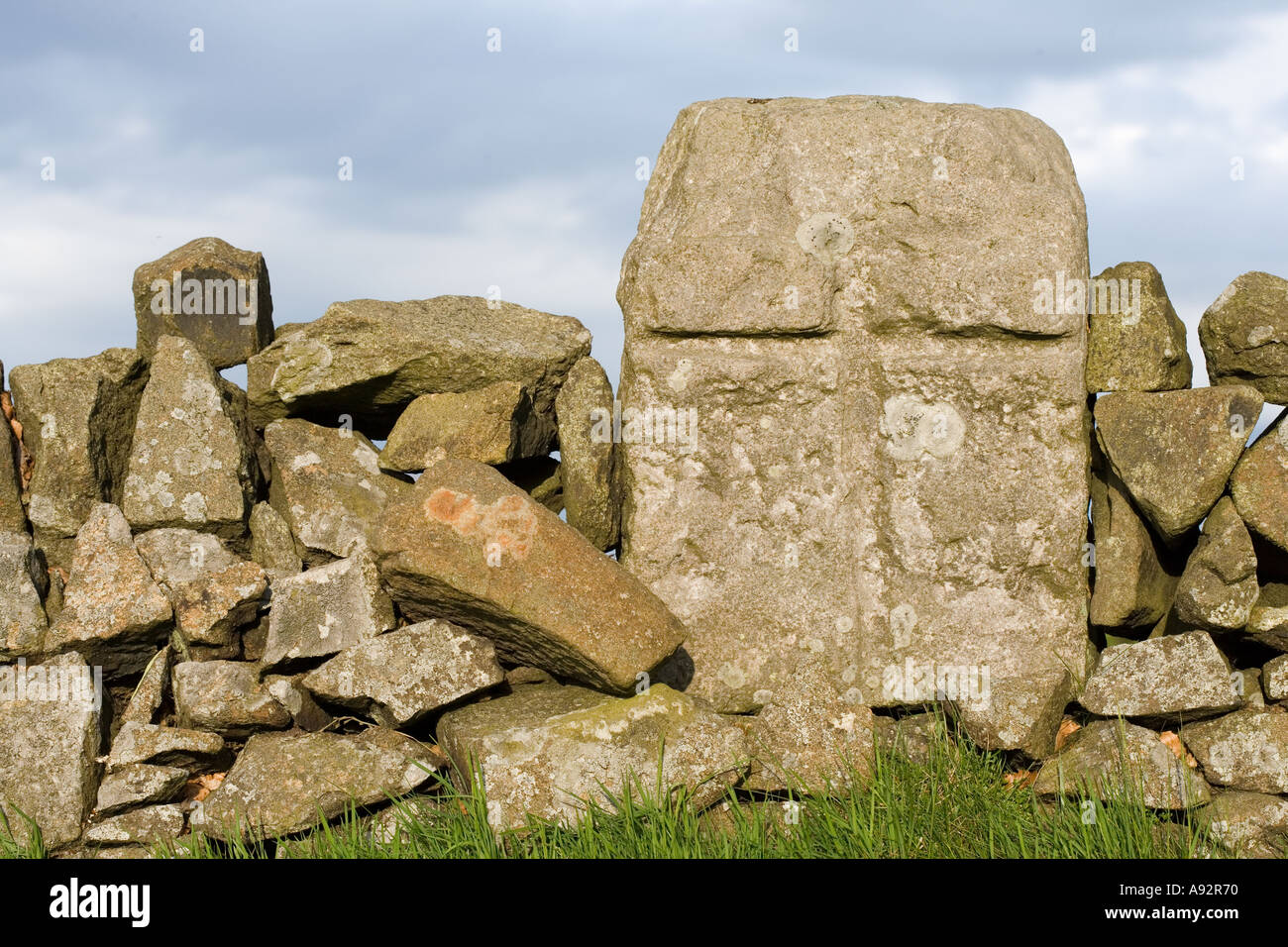 Carved christian cross Witches Crag Torphichen Scotland Stock Photo - Alamy
