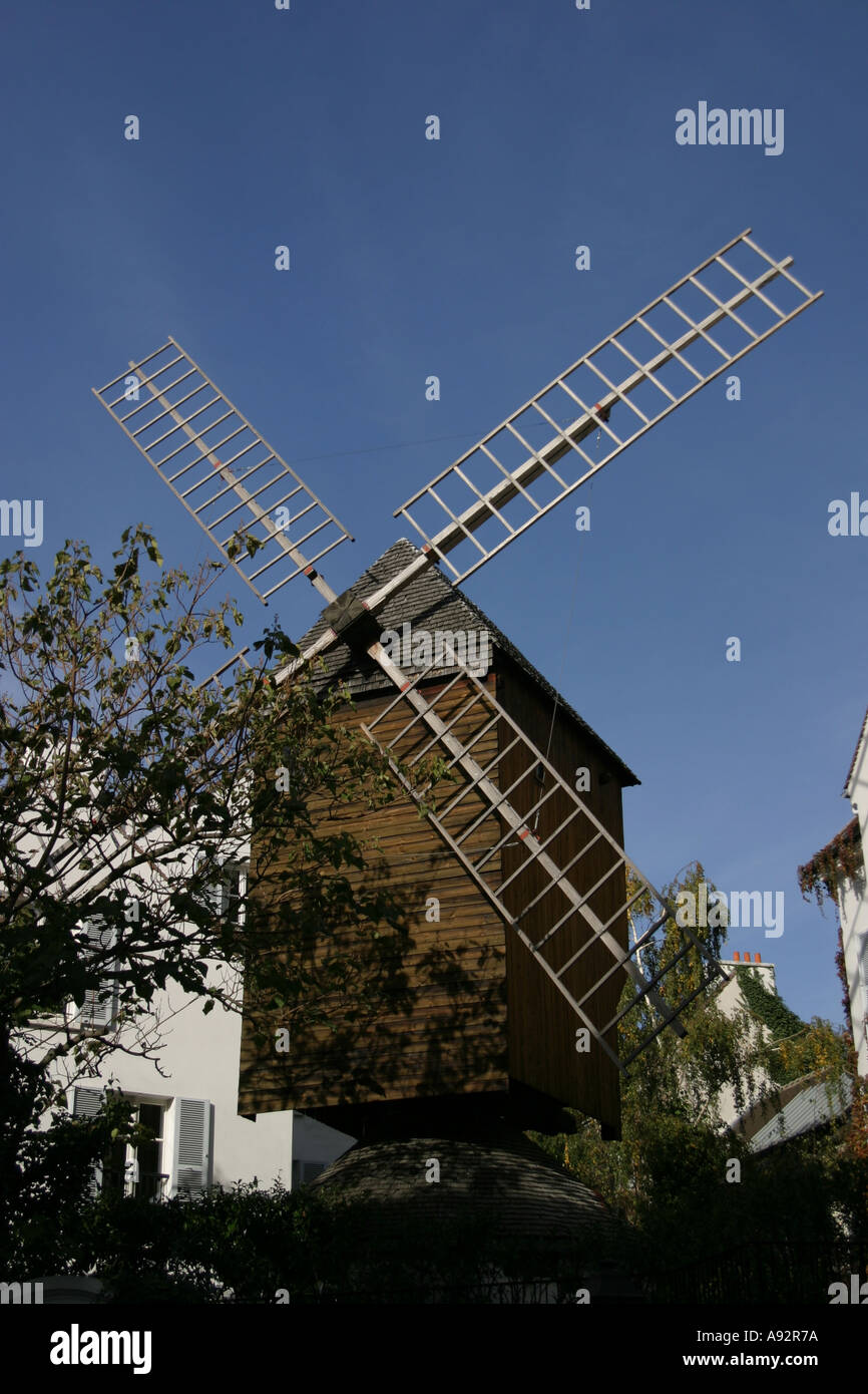 Windmill in Montmartre Stock Photo - Alamy