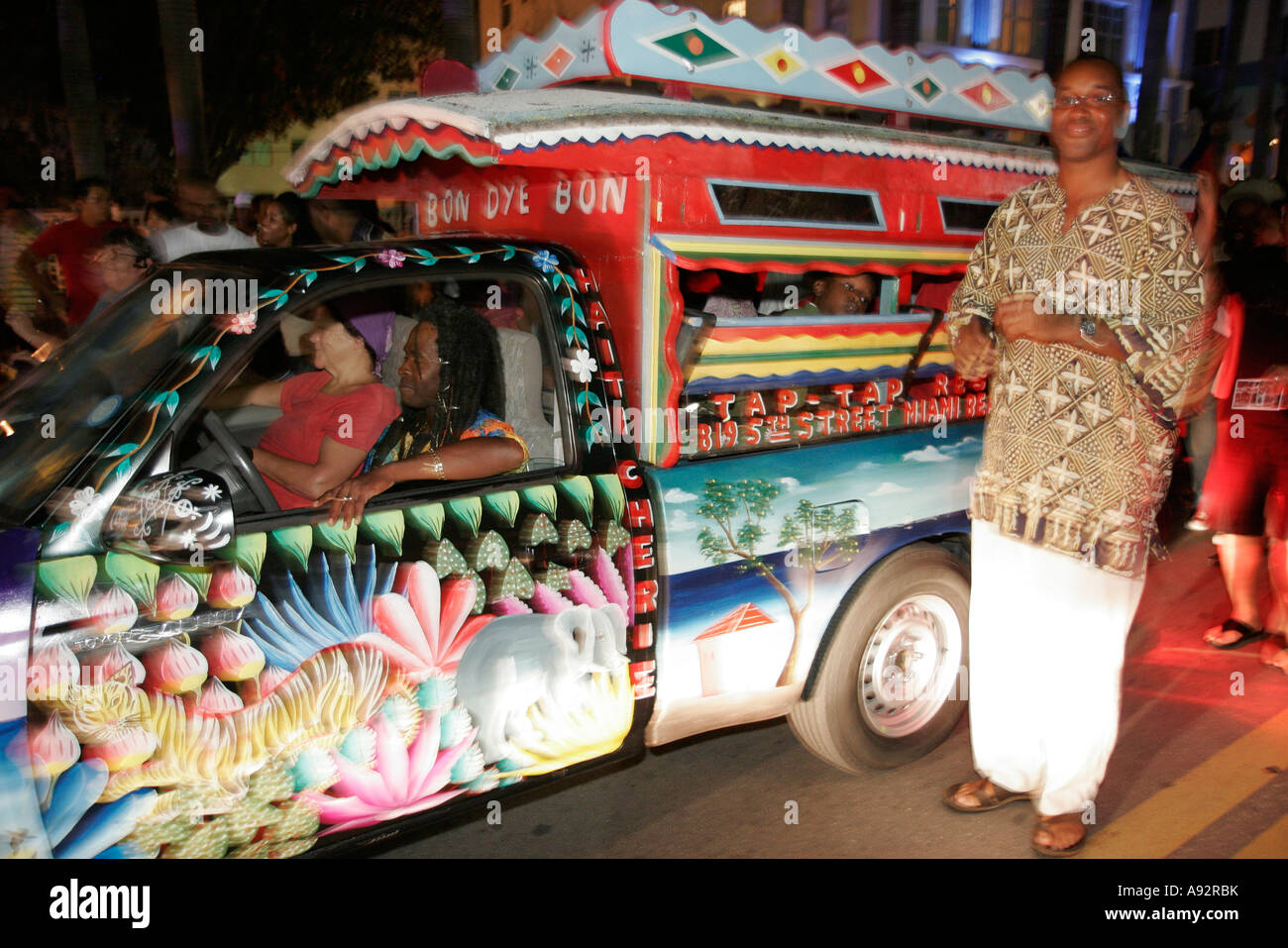 Miami Beach Florida,South Beach,Ocean Drive,Haitian Rara Band,parade ...