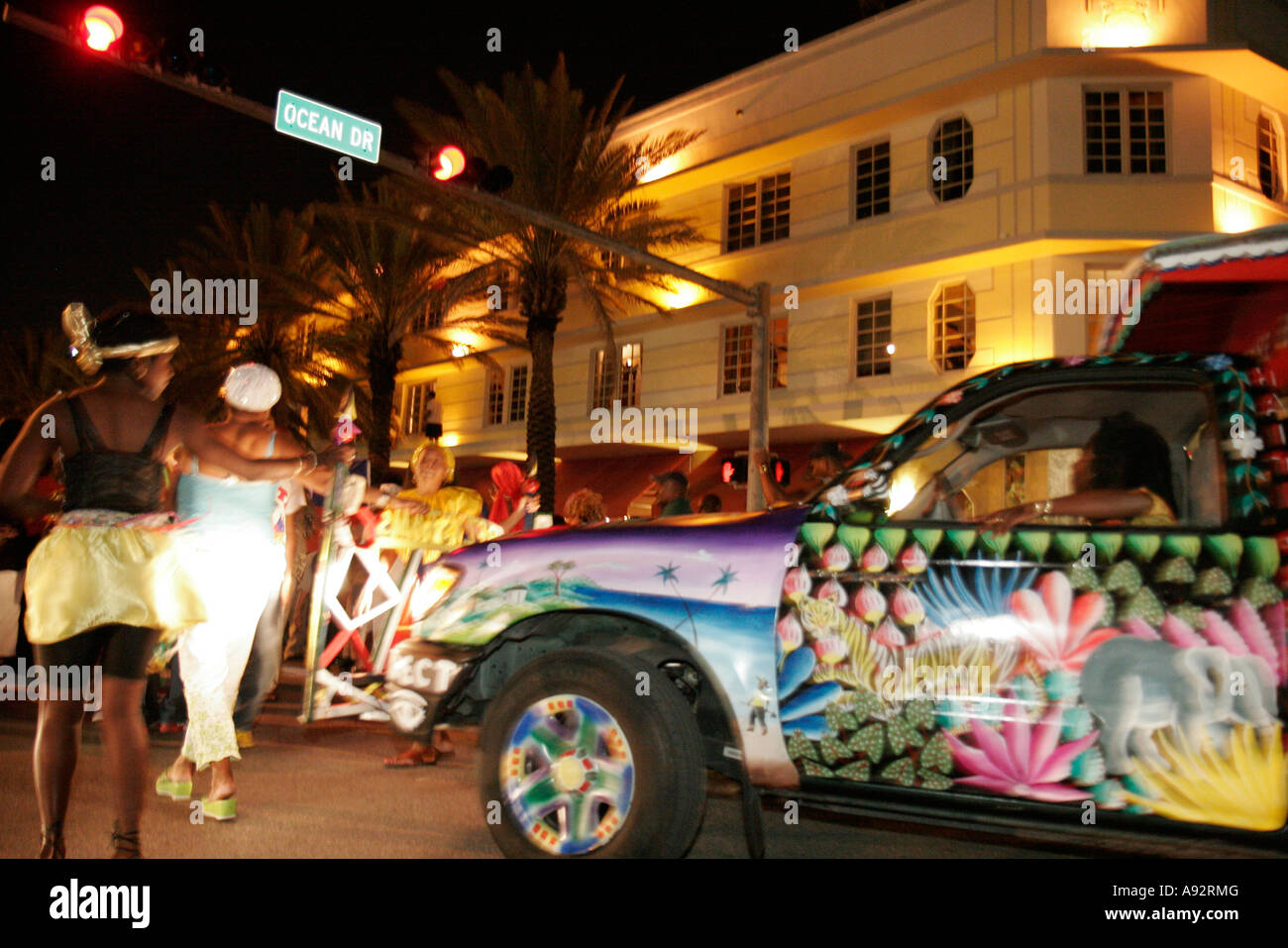 Miami Beach Florida,South Beach,Ocean Drive,Haitian Rara Band,parade ...