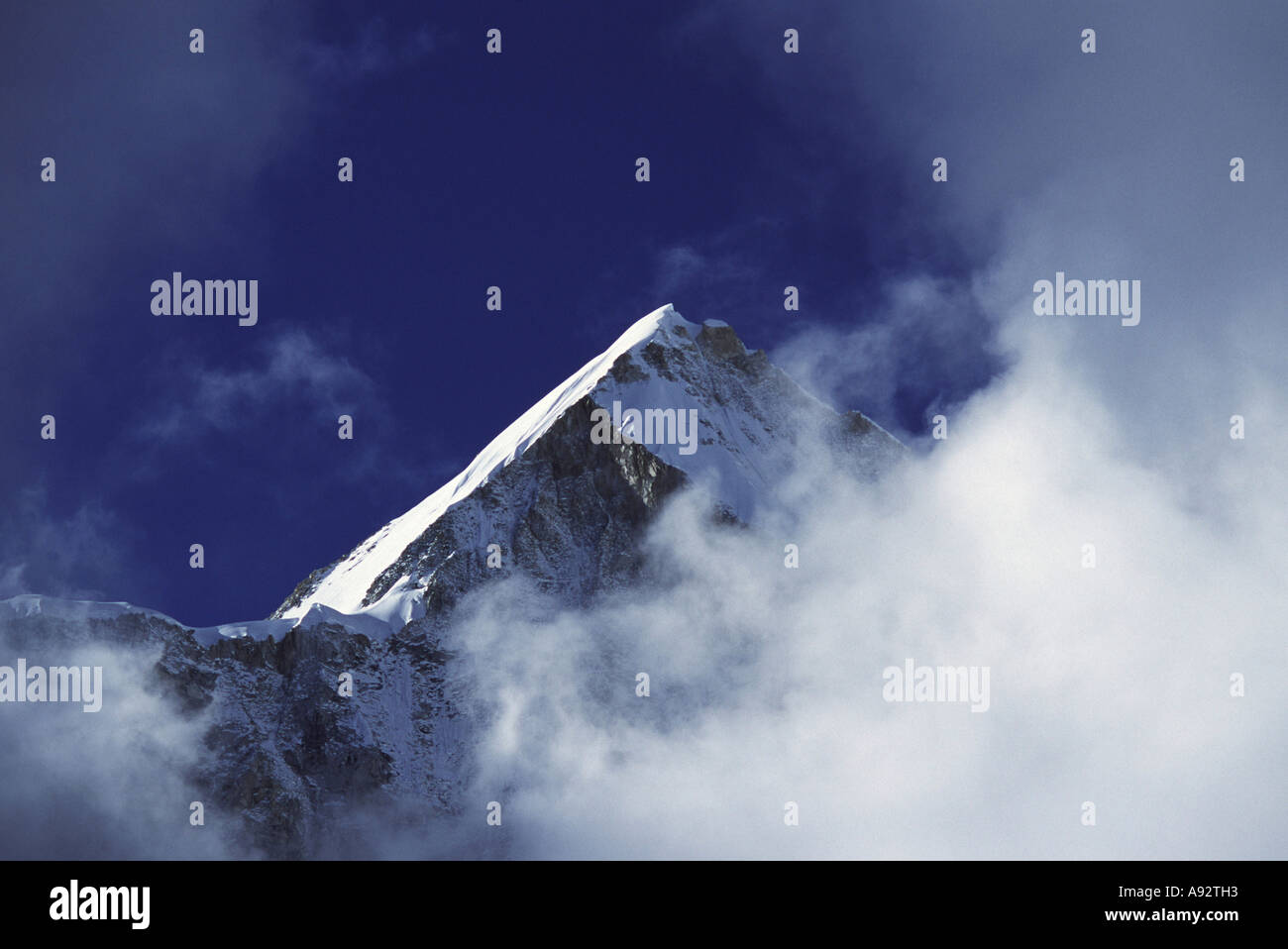Mount Lingtren Nepal Stock Photo - Alamy