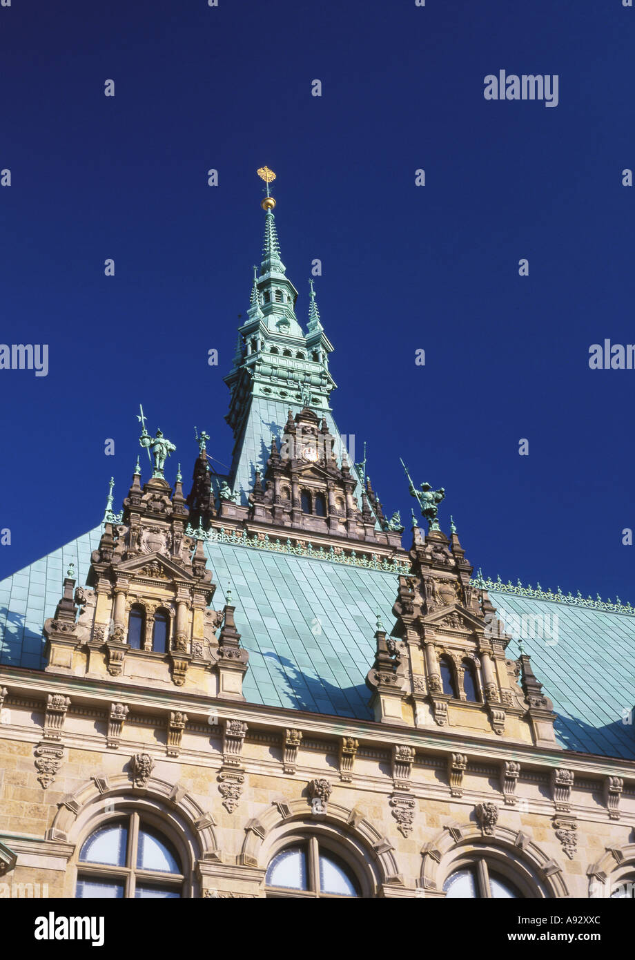 The iconic tower of hamburg city hall hi-res stock photography and ...