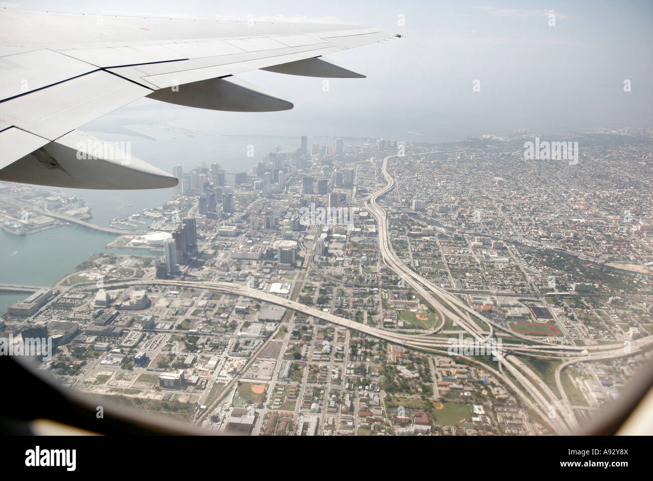 Miami Florida,inflight,passenger cabin,departing Delta Airlines flight ...