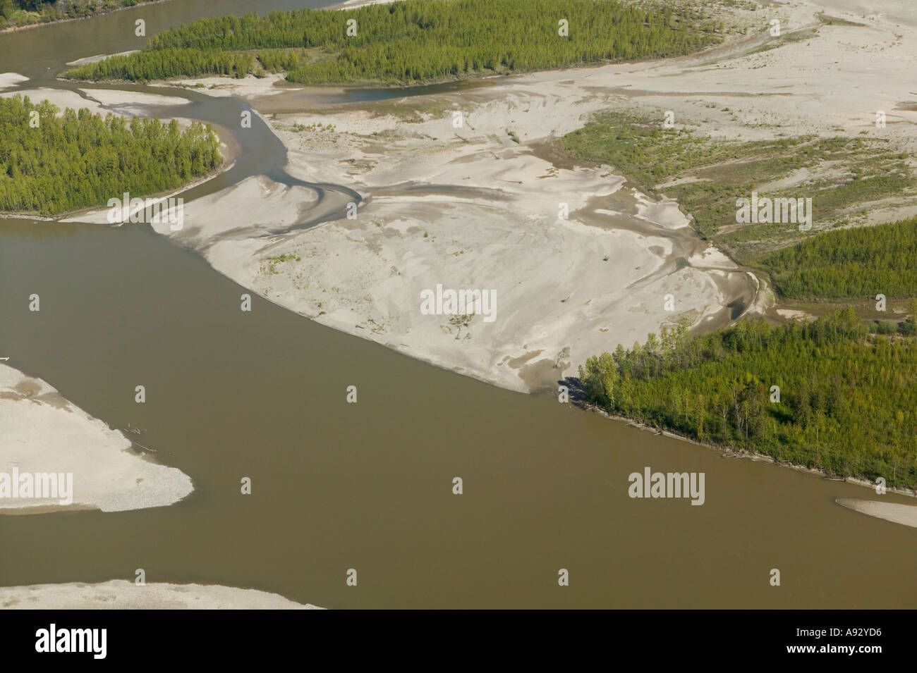 Aerial of Fraser River Fraser Valley British Columbia Canada Stock ...