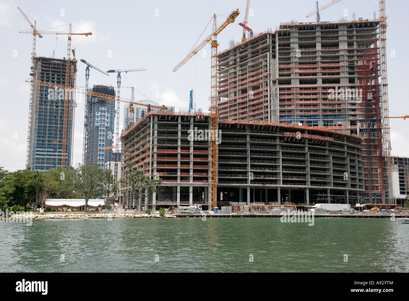 Miami Florida,Biscayne Bay water Aquatic Preserve,new high rise,rises ...