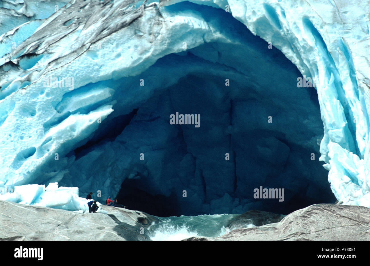 Argentinia Argentinien glacier in the south ice snow crevasse blue ice ...