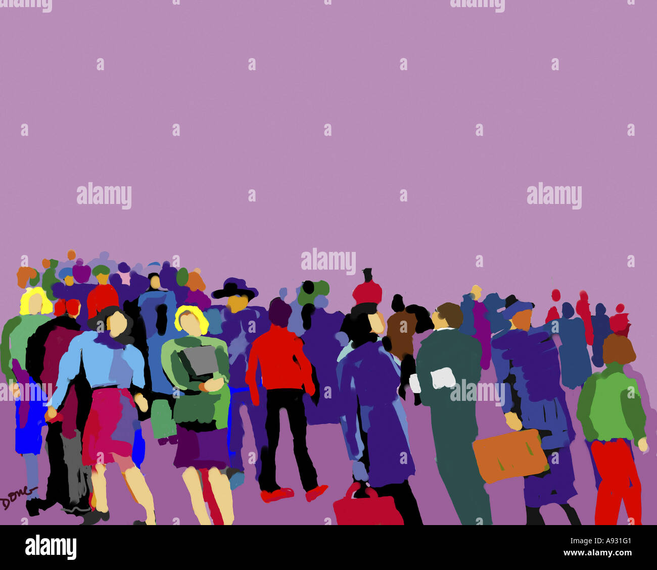 Crowd in Transit 2002 Diana Ong (b.1940/Chinese-American) Computer ...