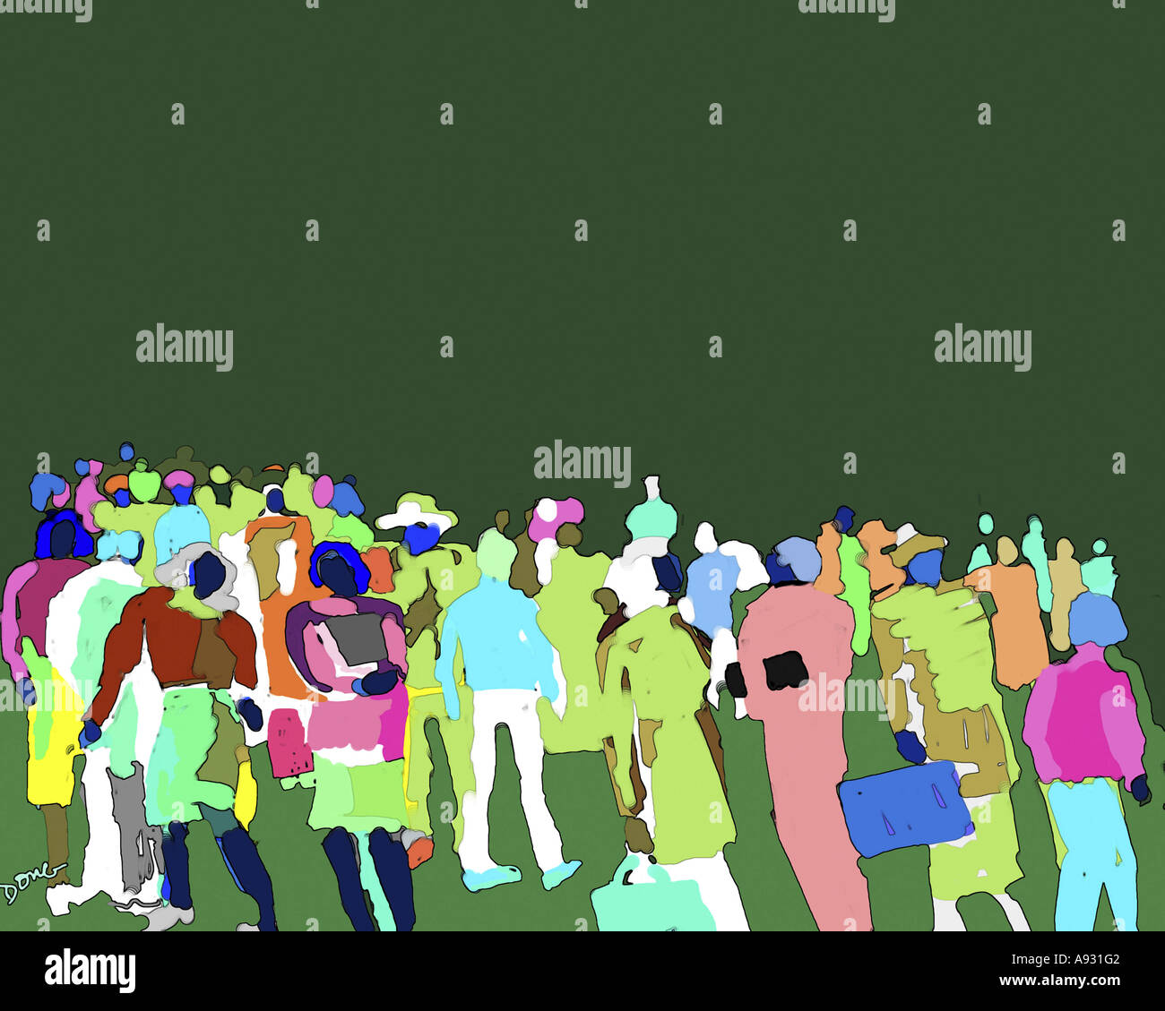 Crowd in Transition 2002 Diana Ong (b.1940/Chinese-American) Computer ...