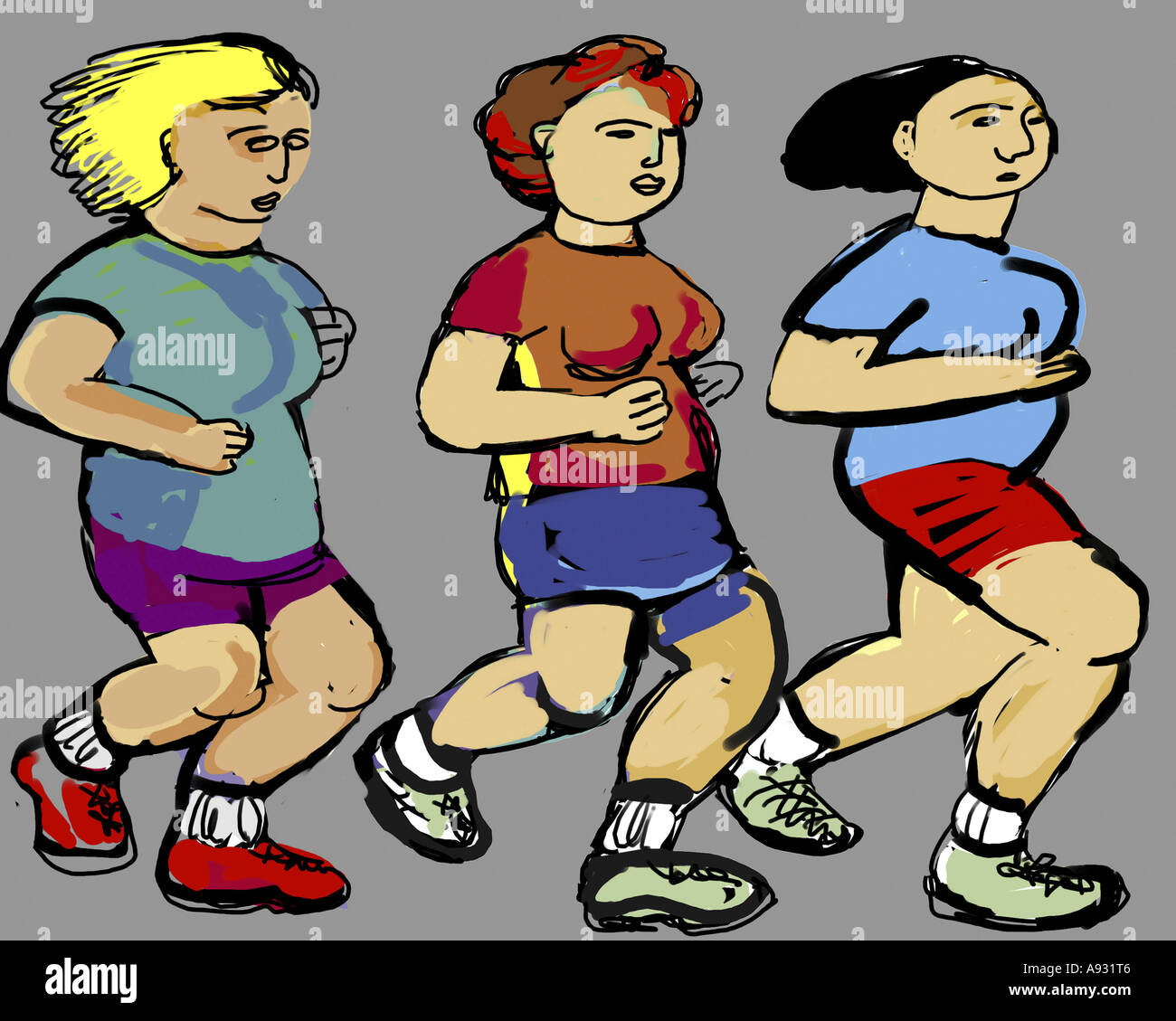 Computer graphics woman running hi-res stock photography and images - Alamy