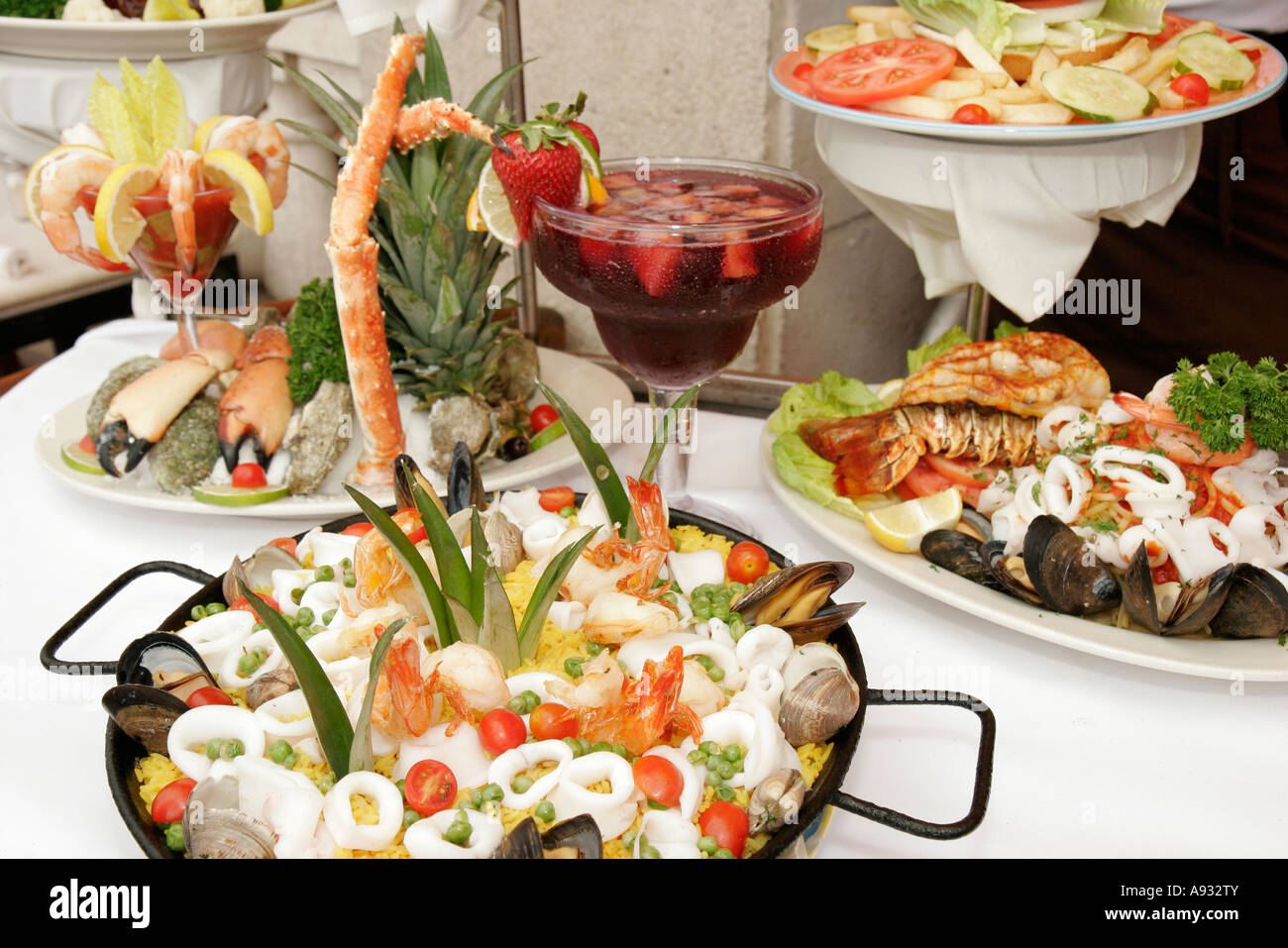 Miami Beach Florida,South Beach,Ocean Drive,Restaurant food display ...