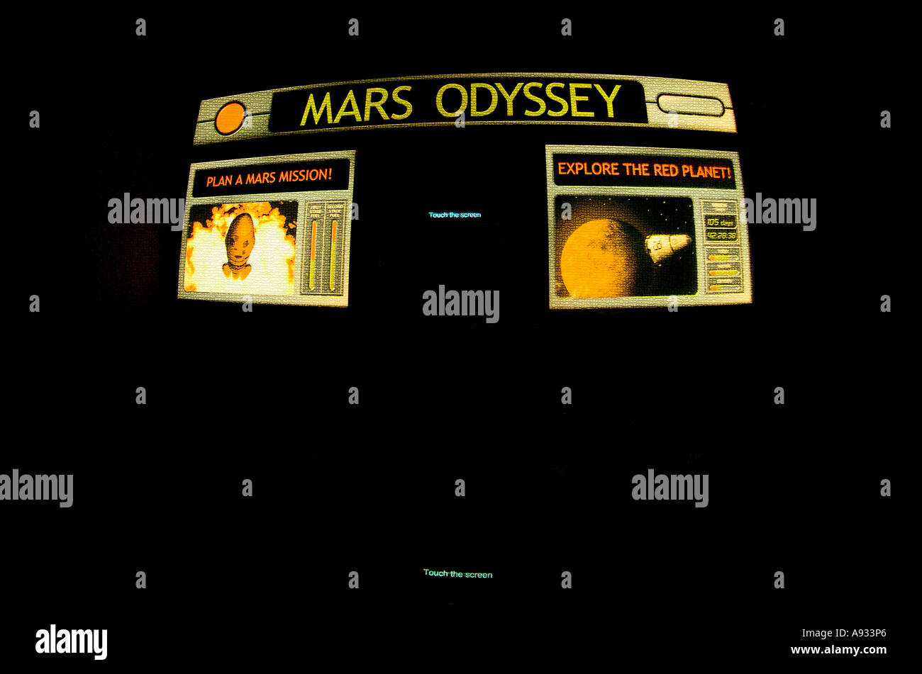 sign for international mars odyssey display at NASA in Houston Stock ...