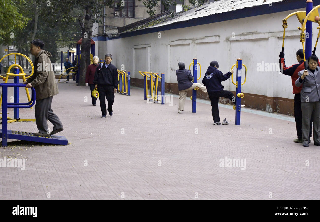 Exercise china park senior equipment hi-res stock photography and ...
